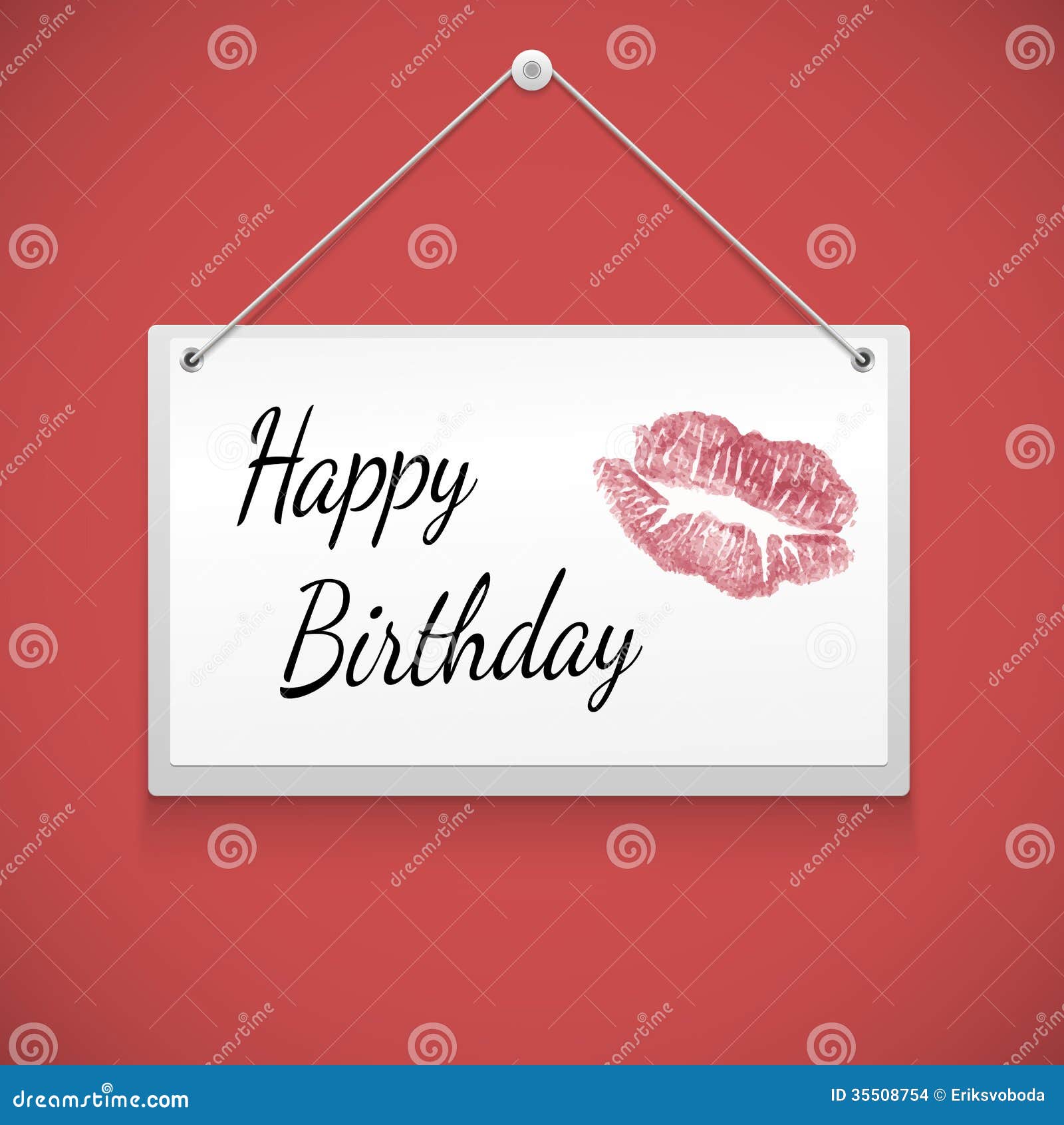 Hanging Note Board with Text, Happy Birthday Stock Vector ...