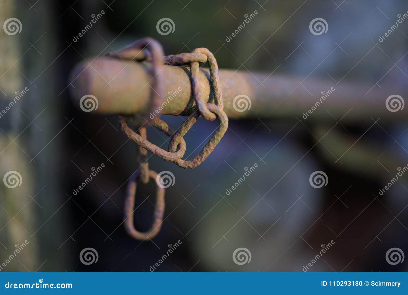Old rusty chain link stock photo. Image of material - 110293180