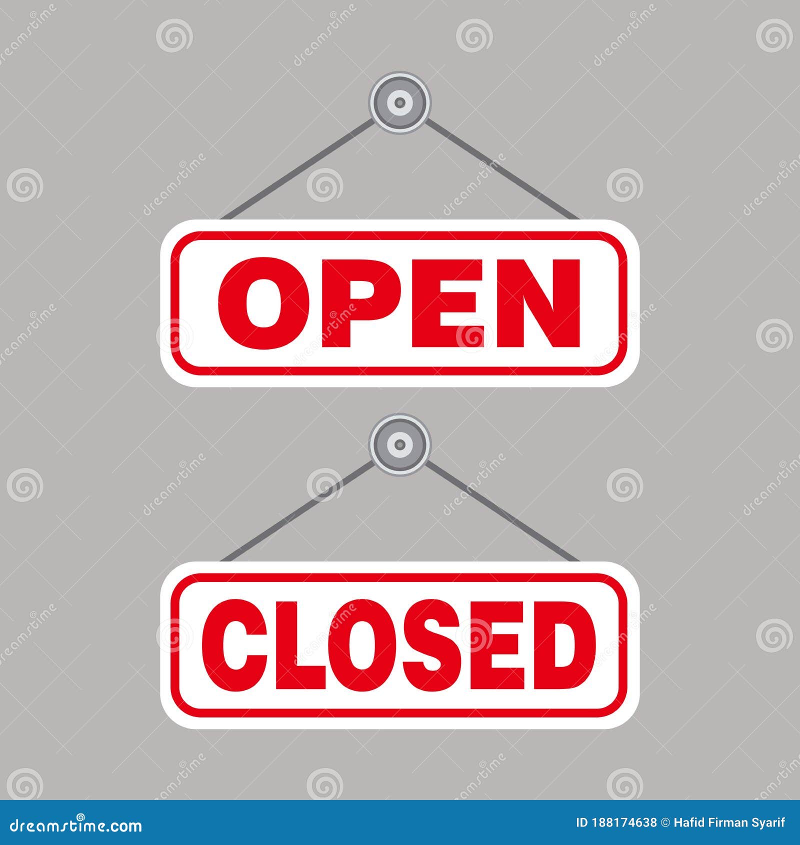 Hanging Open and Closed Store Signs Illustration Template Vector Stock ...