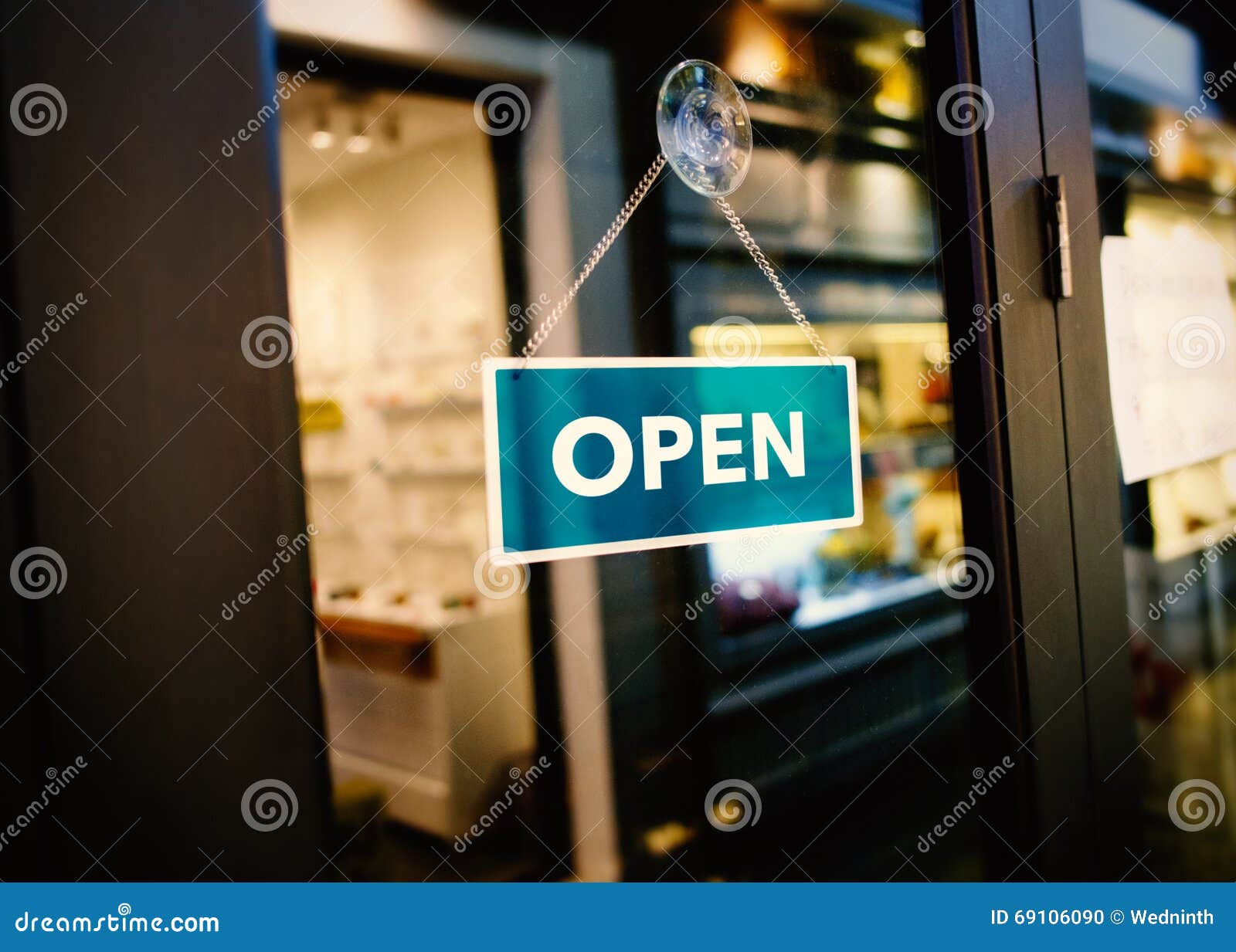 Hanging Open Sign in the Shop Stock Photo - Image of board, business ...