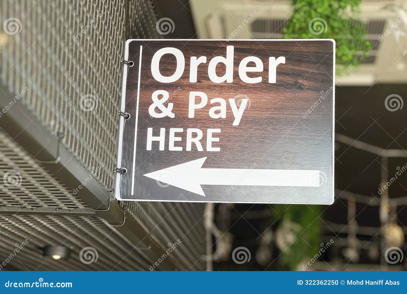 Hanging Order and Pay Here Sign Board Stock Photo - Image of retail ...