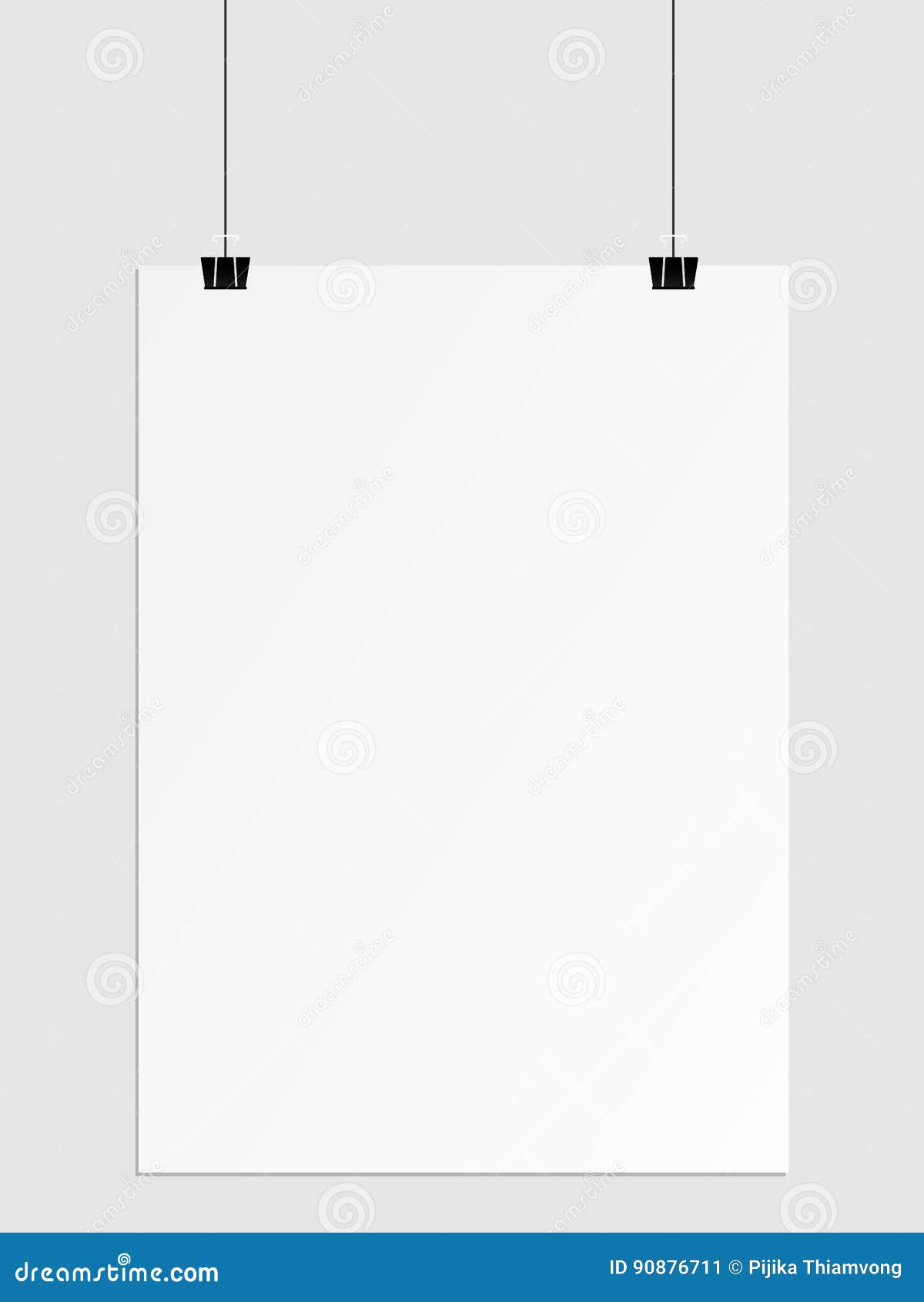 Hanging Paper Poster on Wall Poster. Stock Vector - Illustration of ...