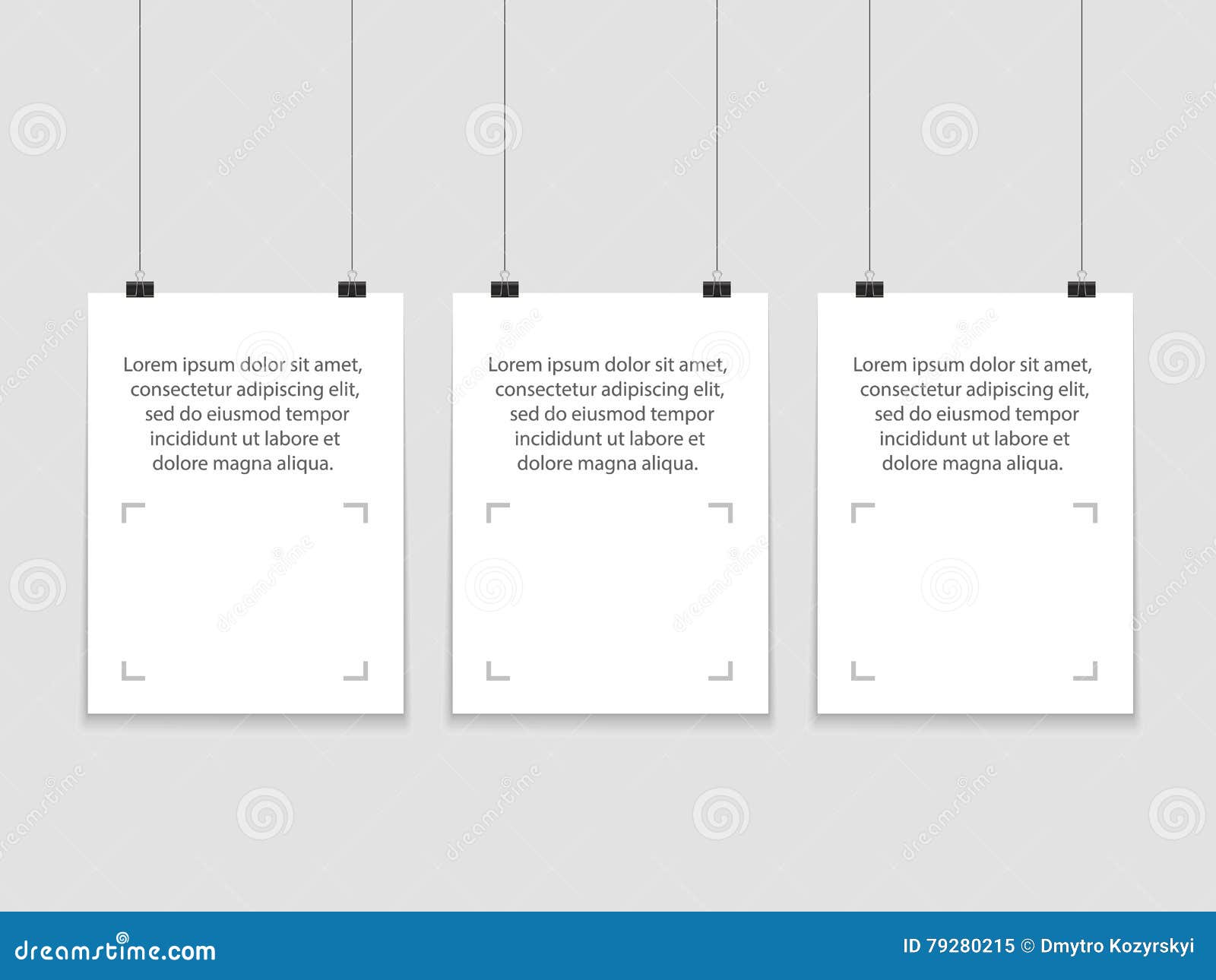 Hanging Paper Poster on Wall . Vector Illustration. Stock Vector ...