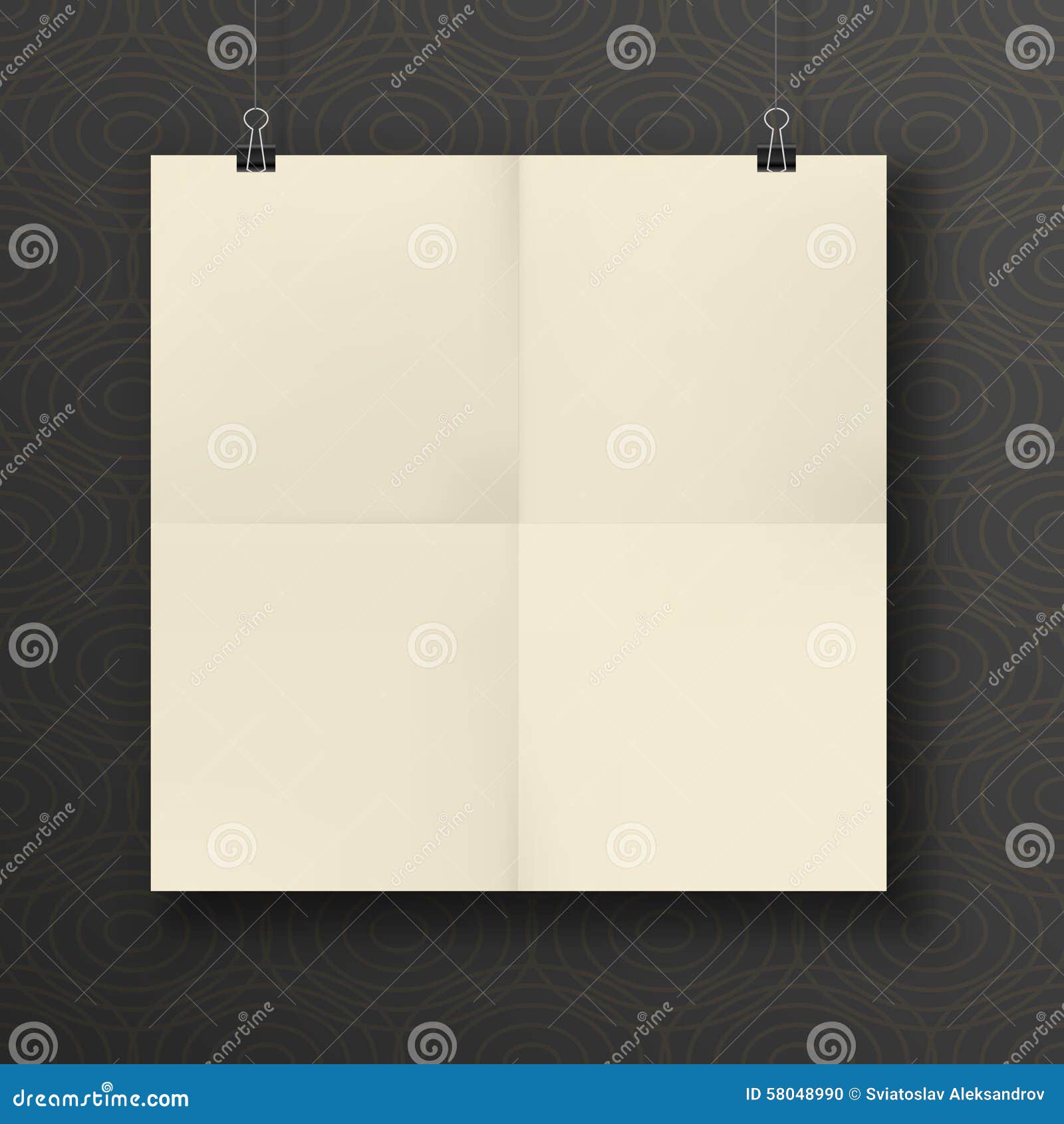 Hanging Paper Square Sheet Folded in Four Stock Vector - Illustration ...