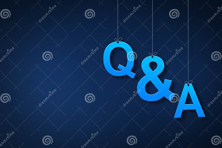 Hanging Question and Answer Concept on Blue Background, Digital ...