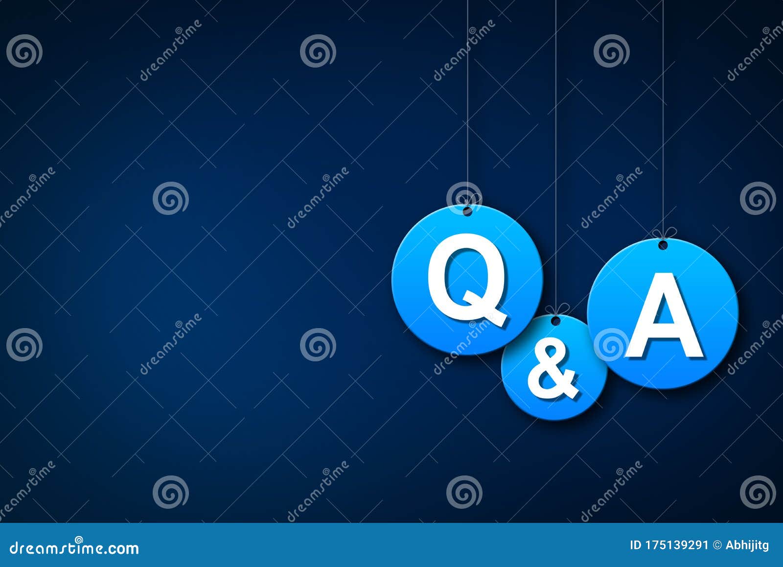 Hanging Question and Answer Concept on Blue Background, Digital ...