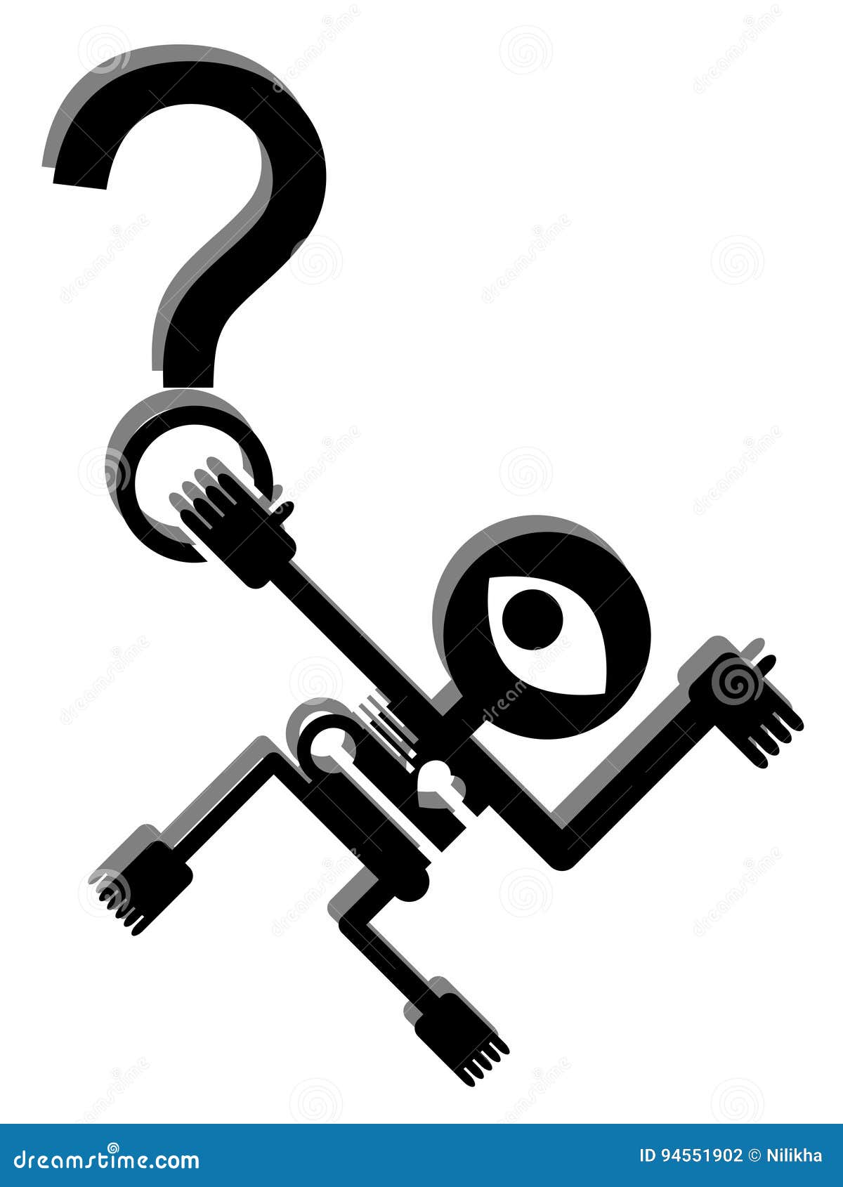 Hanging question stock illustration. Illustration of cartoon - 94551902