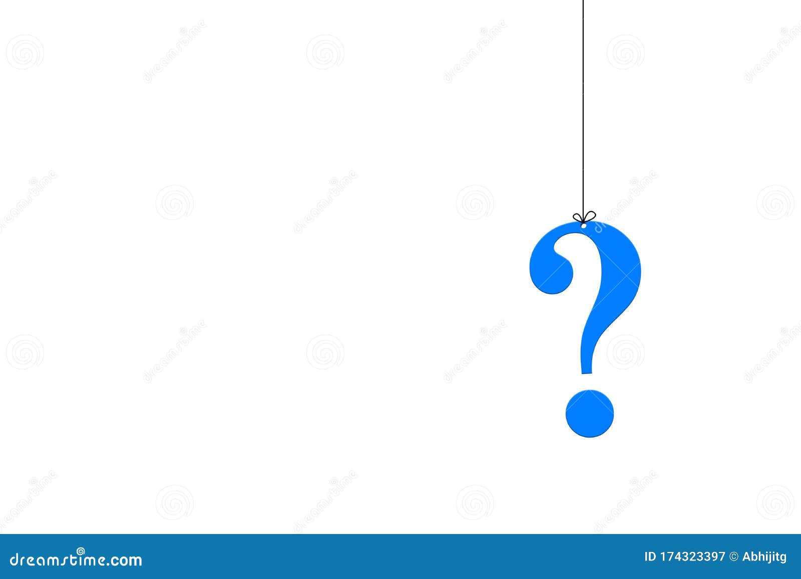 Question Mark Concept On White Background, Hanging Question Mark ...
