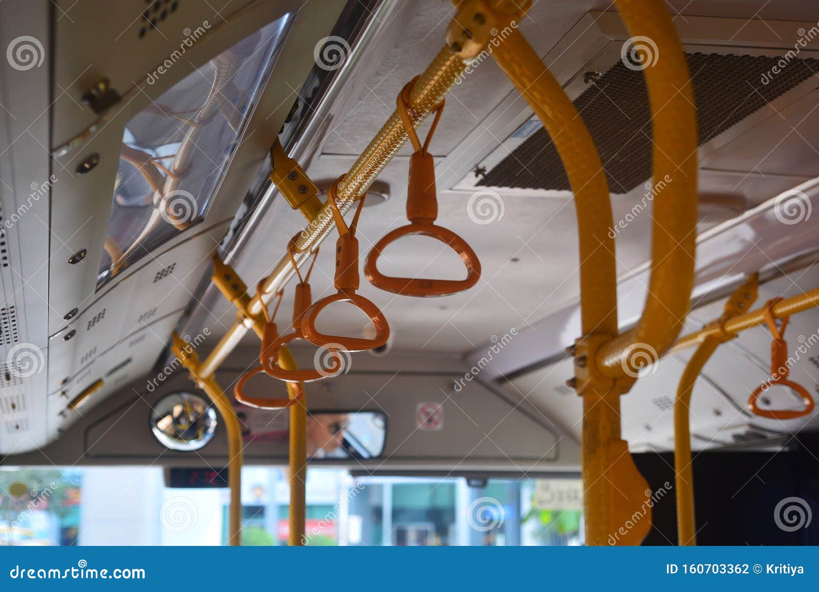 Hanging Rail for Passengers on the Bus Stock Photo - Image of travel ...