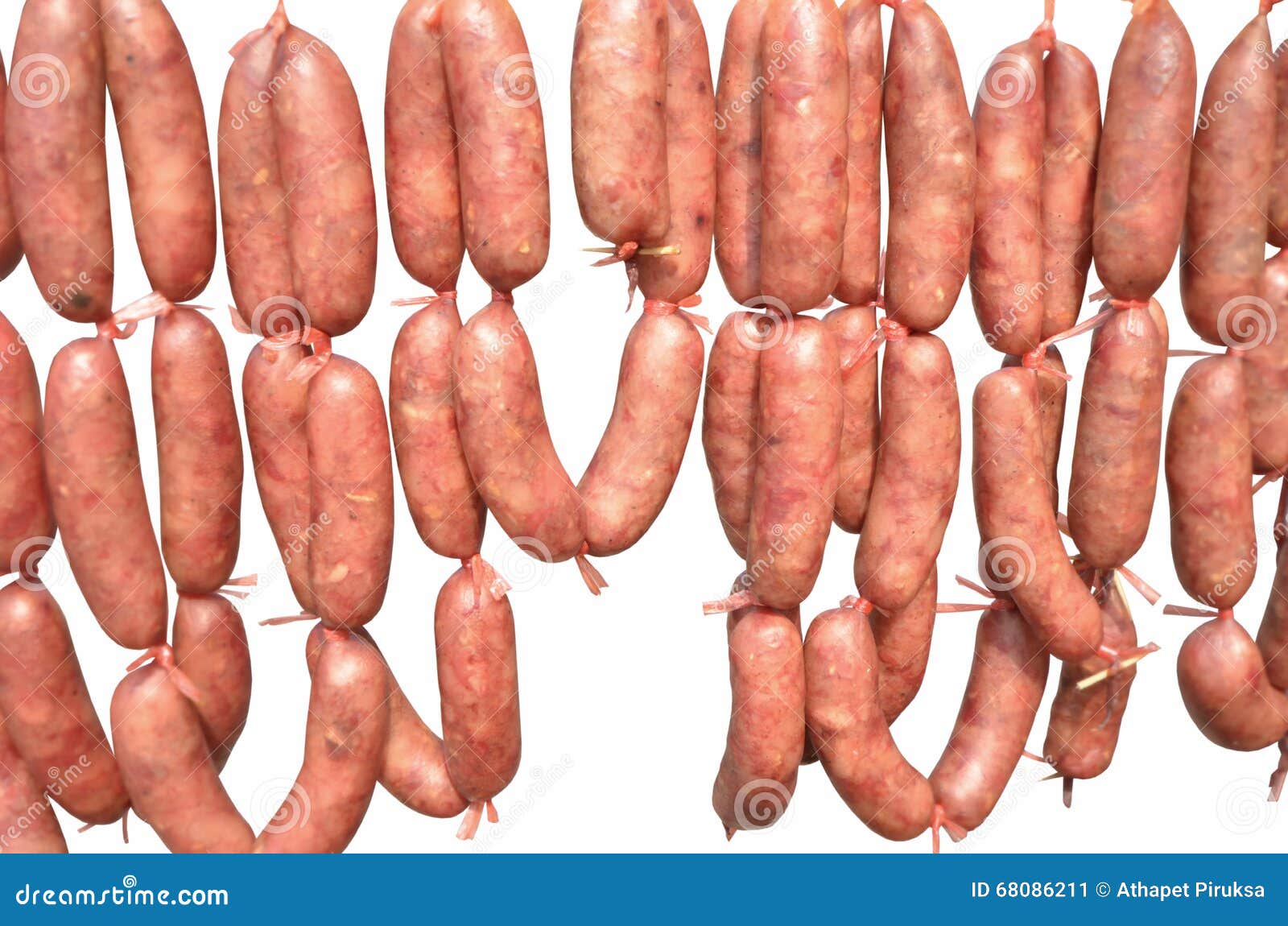 The Hanging Raw Sausage Lines Stock Image - Image of background, people ...