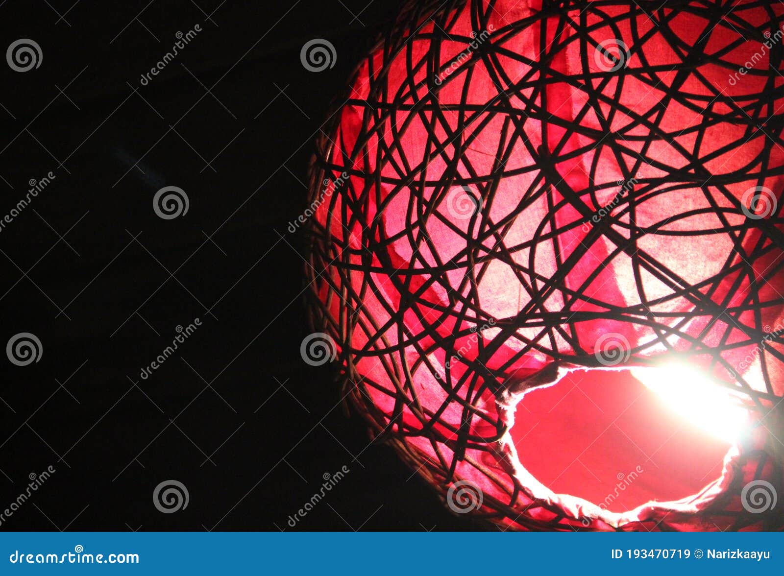 Hanging Red String Pendant Light As Lamp Stock Image - Image of year ...