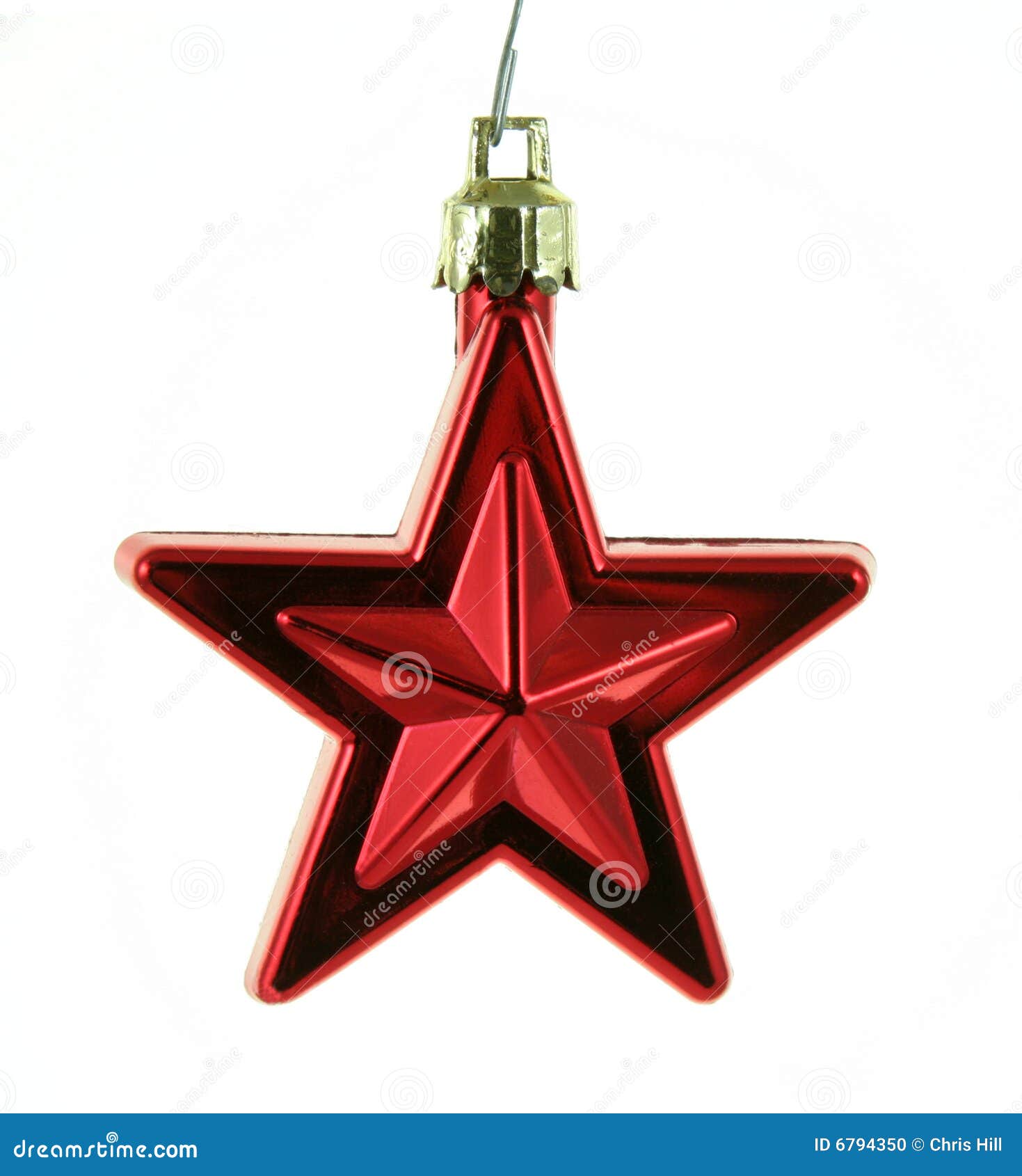 Hanging Red Xmas Star stock photo. Image of white, gold - 6794350