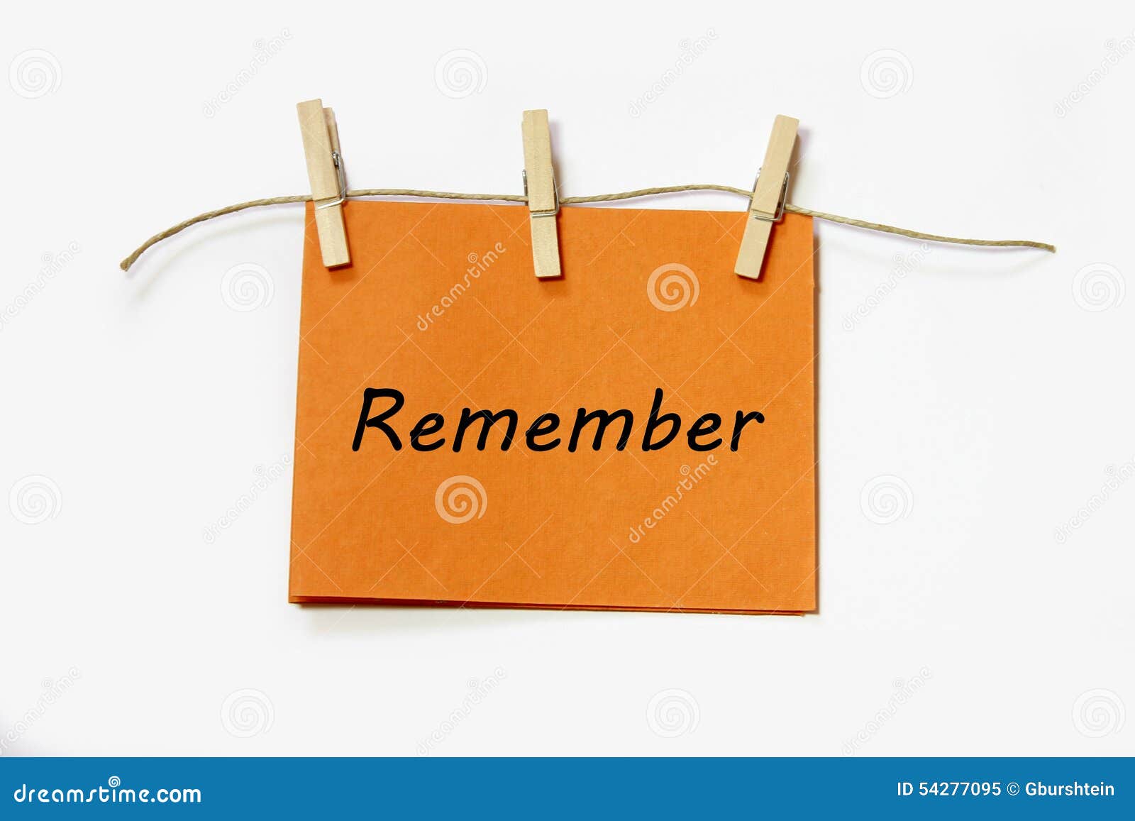 Hanging remember note stock image. Image of hanging, text - 54277095