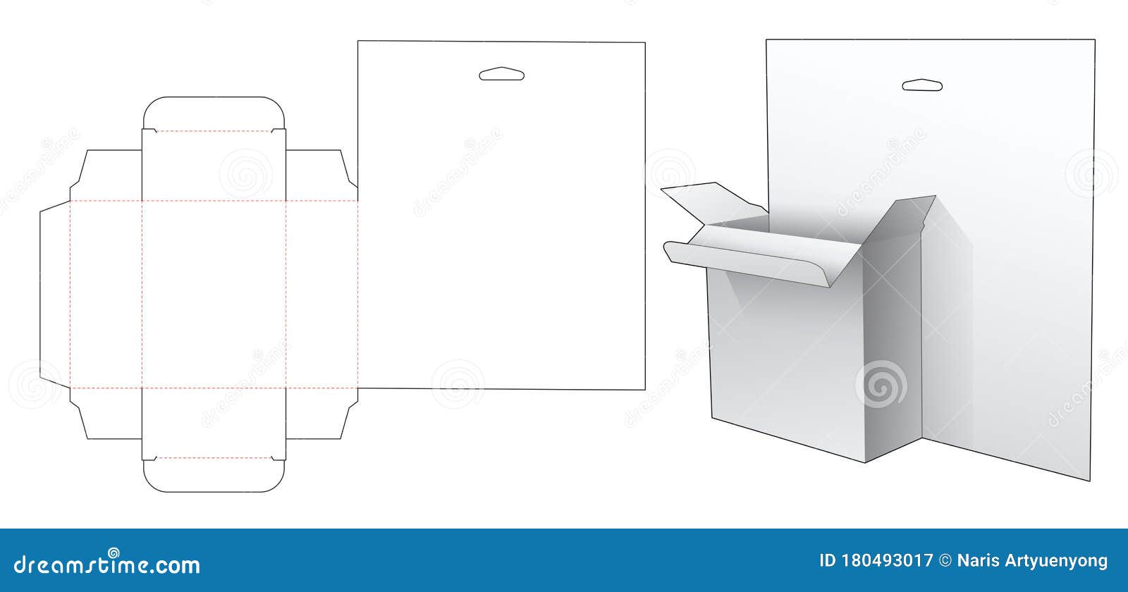 Hanging Retail Box Die Cut Template Stock Vector - Illustration of ...