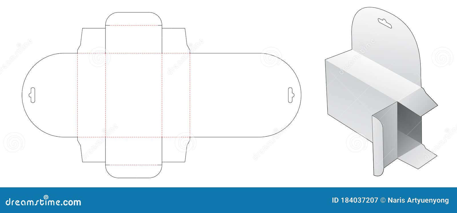 Hanging Retail Packaging Box Die Cut Template Stock Vector ...