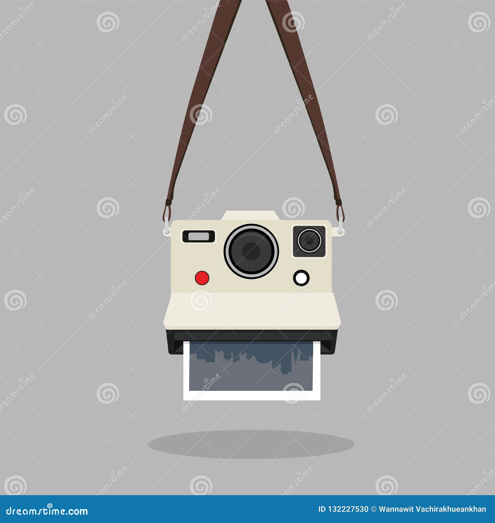 Hanging Retro Instant Camera Vector Stock Vector - Illustration of ...