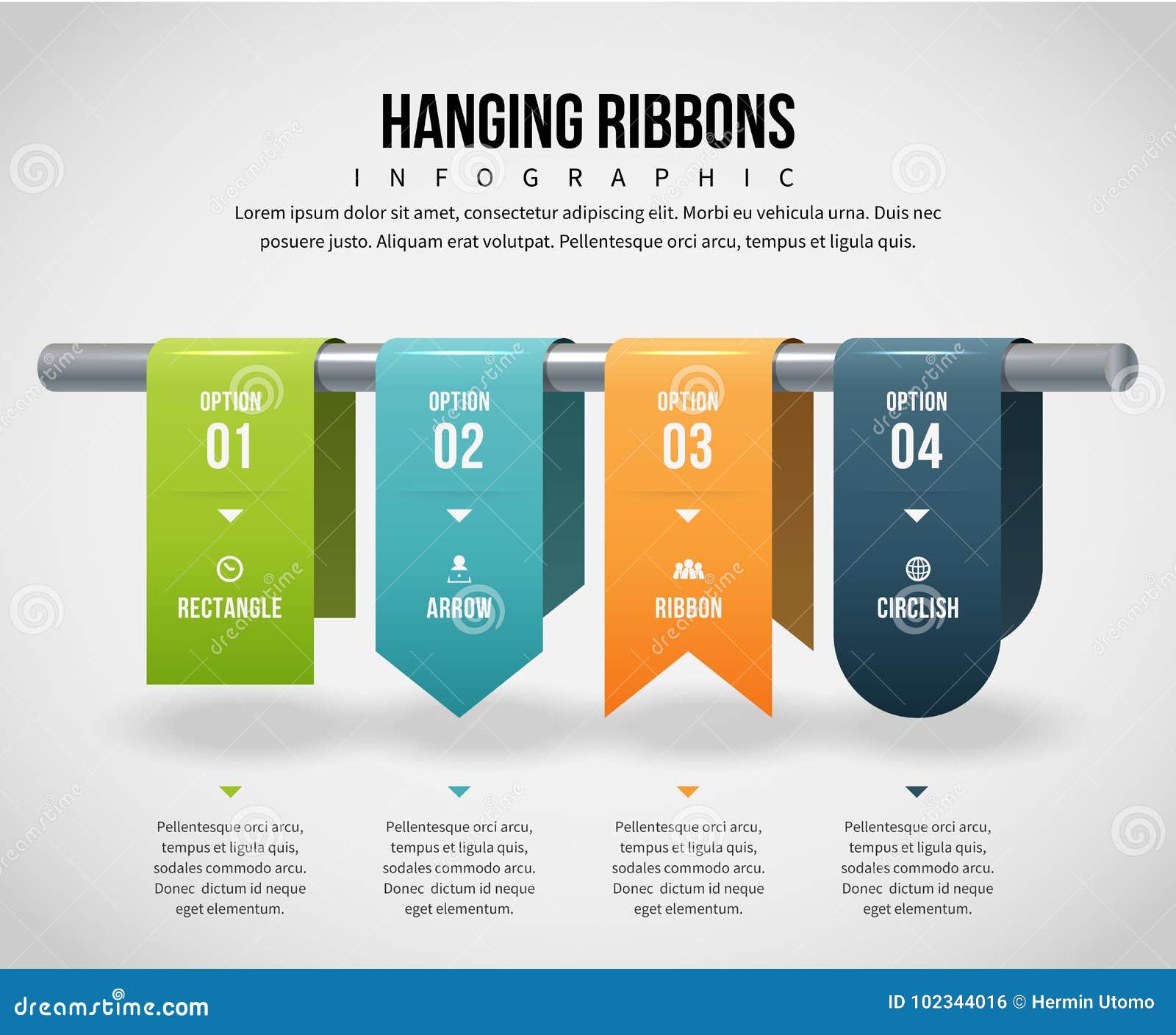 Hanging Ribbons Infographic Stock Vector - Illustration of icon ...