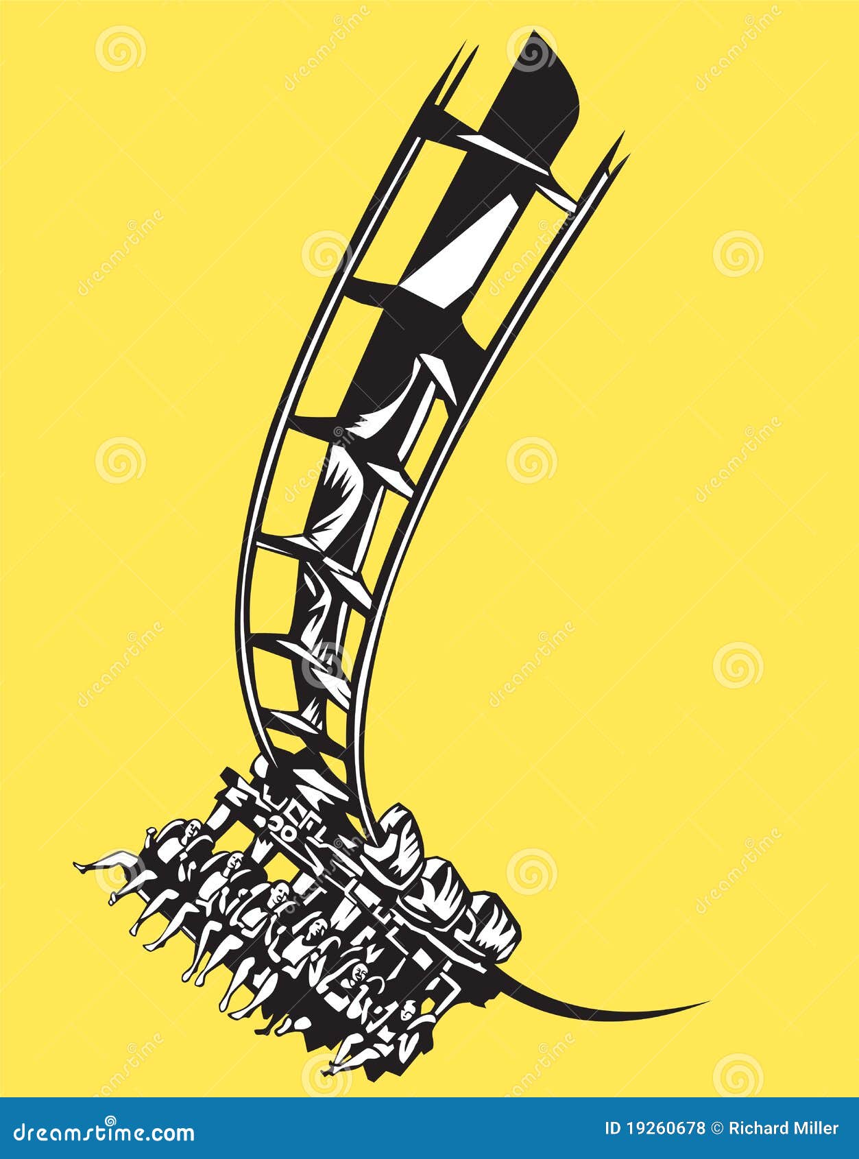 Hanging roller coaster stock vector. Illustration of scary - 19260678