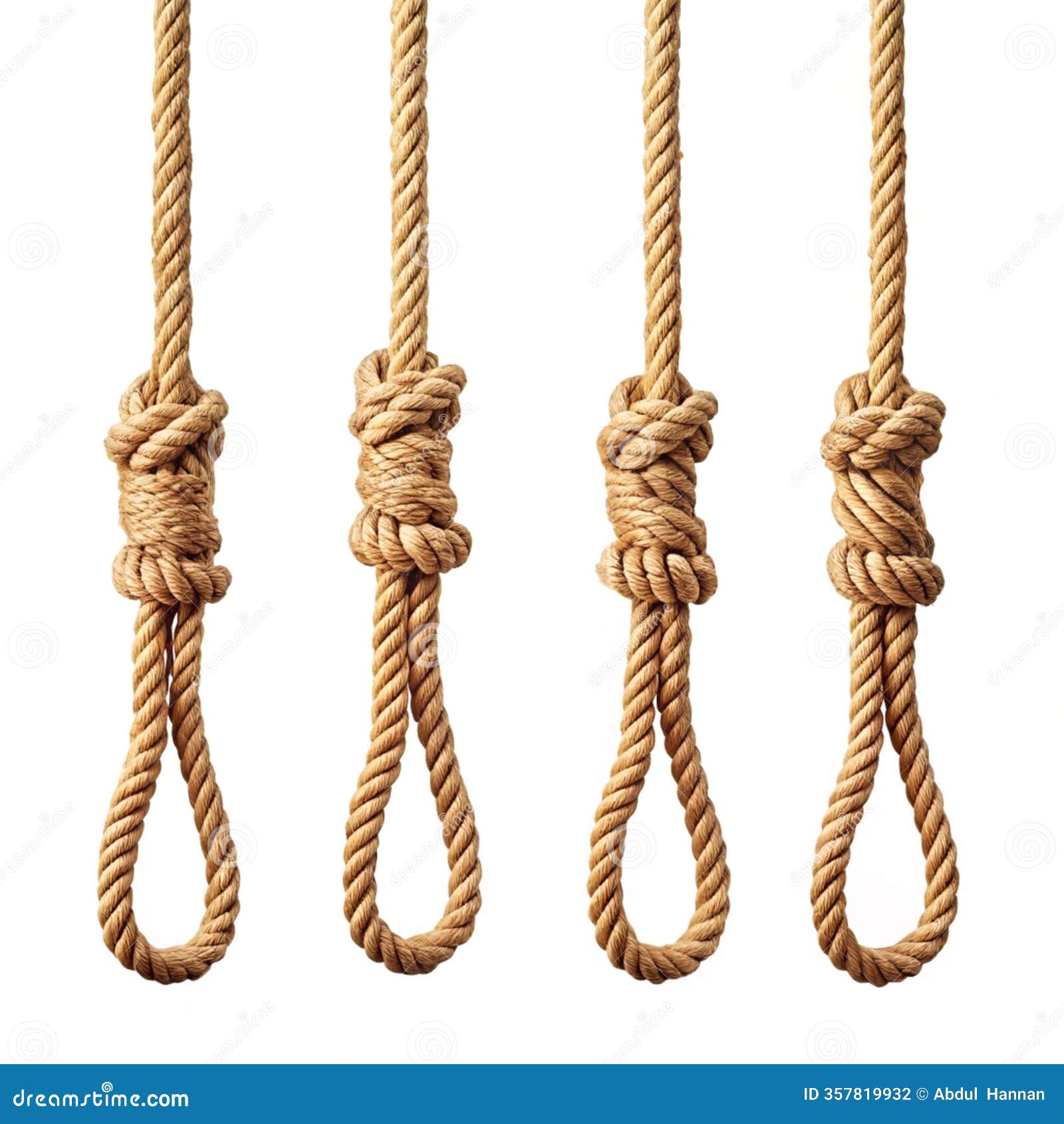 Hanging rope pieces stock illustration. Illustration of closeup - 357819932