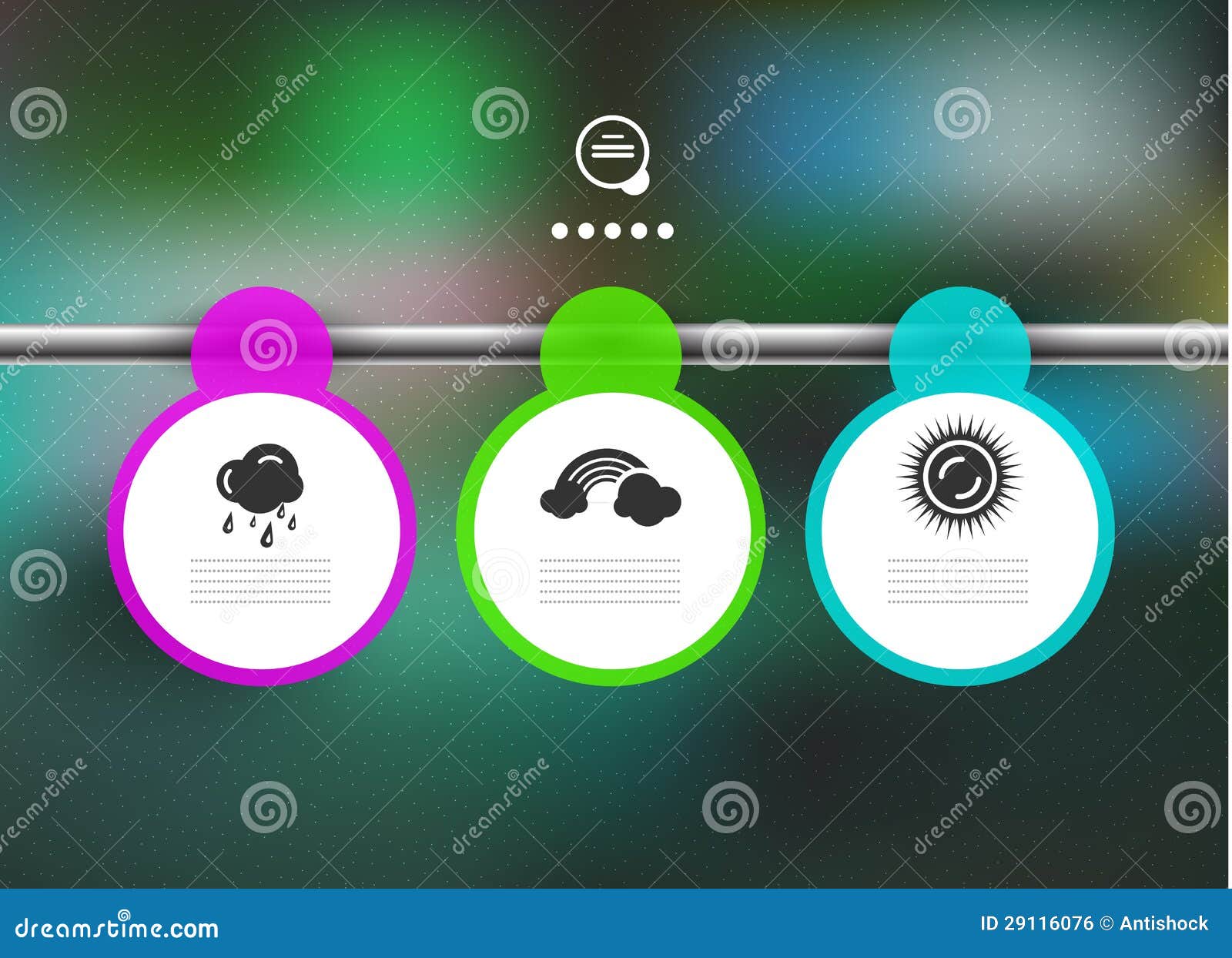 Hanging Round Lists of Paper | Infographic Banners Stock Vector ...