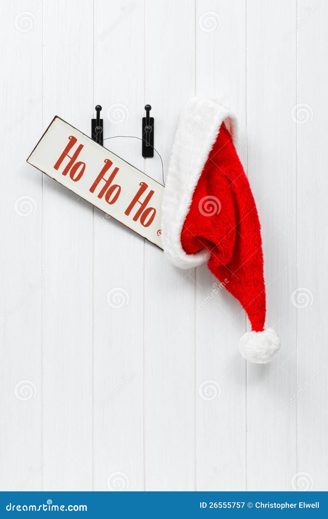 Hanging Santa Hat & Sign Stock Image - Image of season, night: 26555757