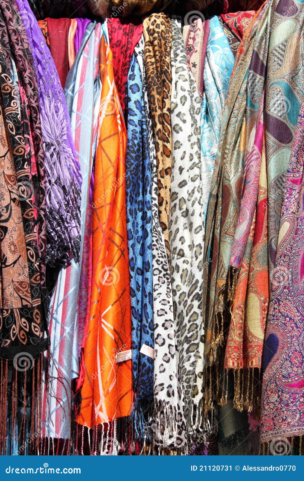 Hanging scarves stock image. Image of accessory, green - 21120731