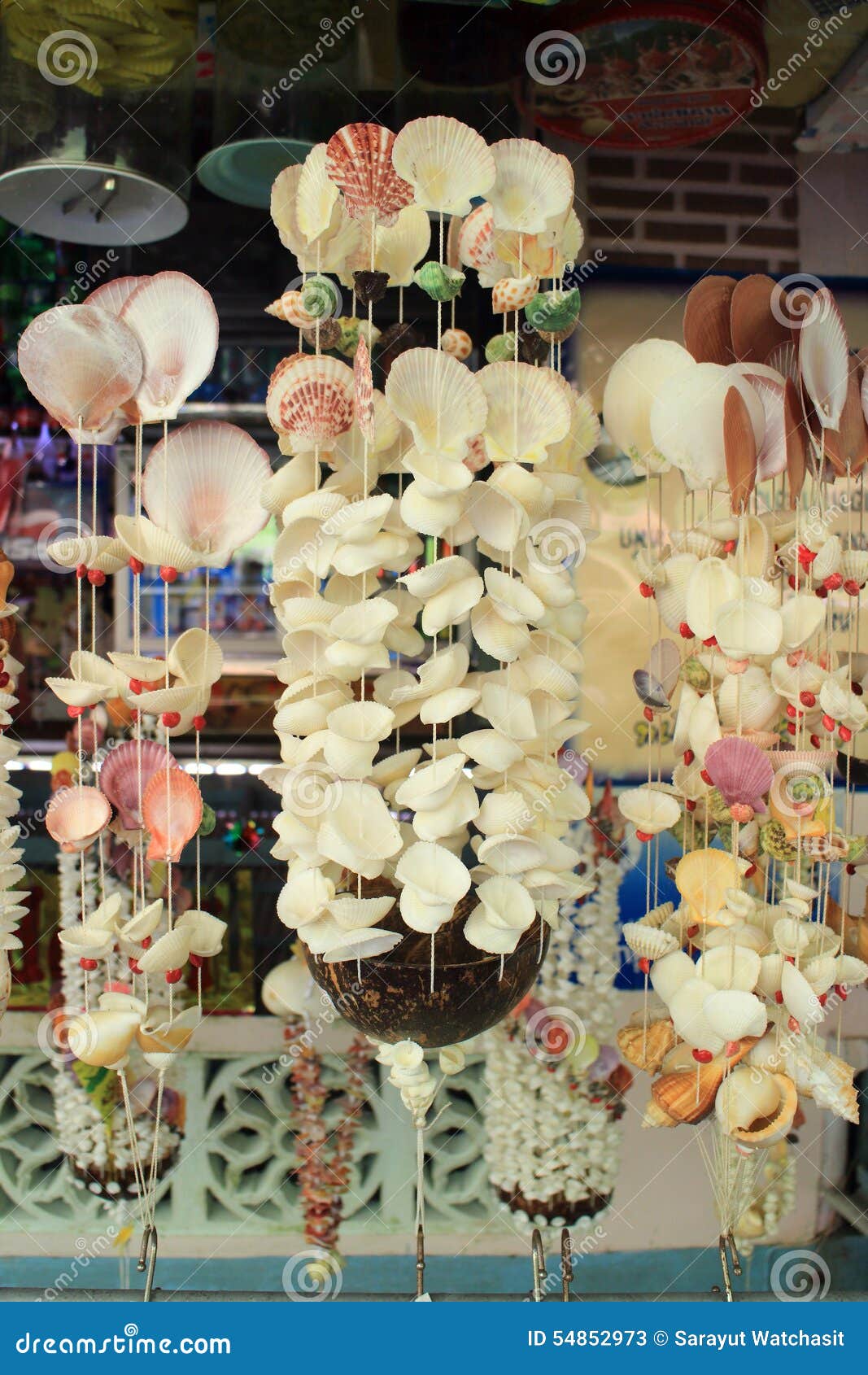 Hanging seashells stock image. Image of soft, centrepiece - 54852973