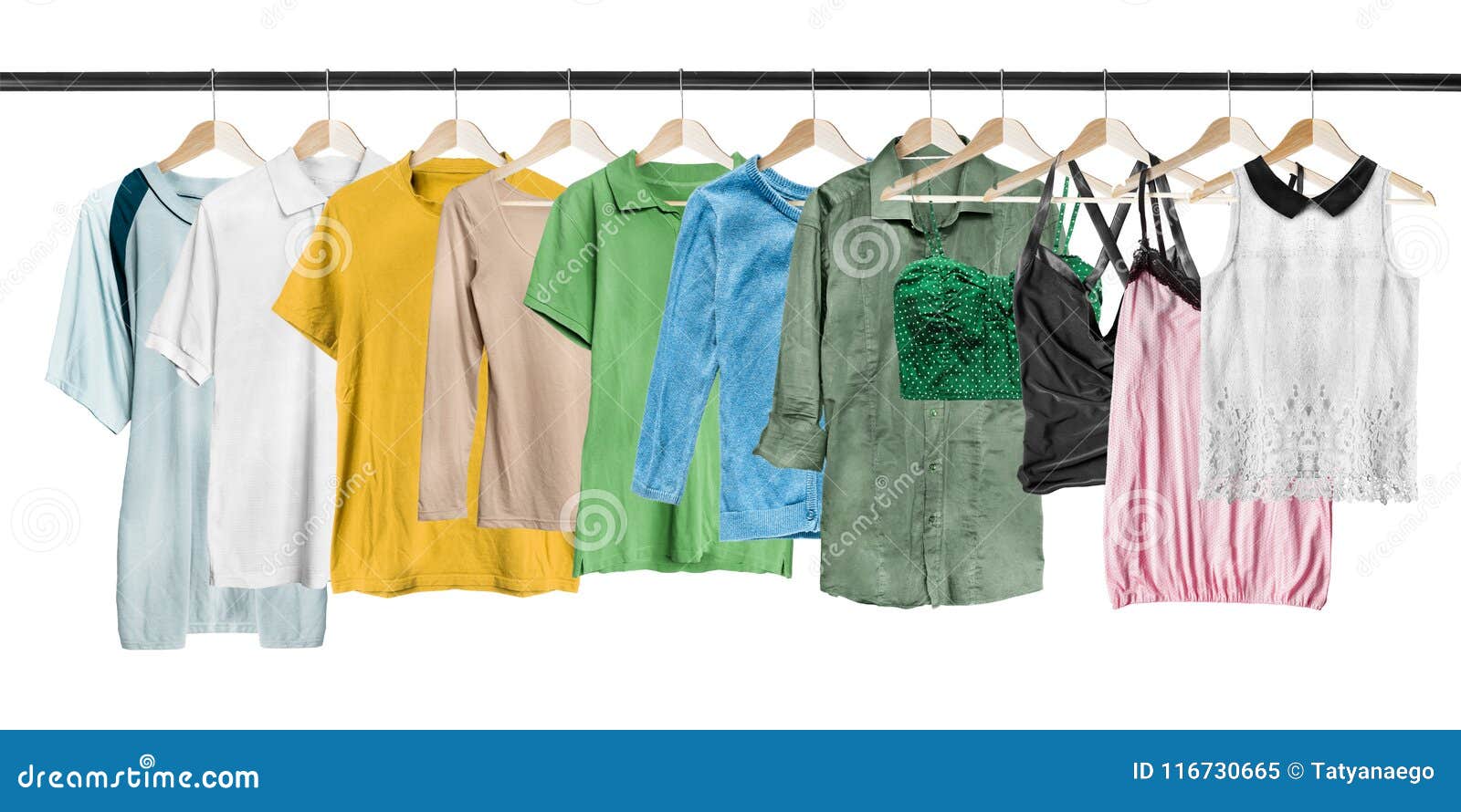 Hanging shirts isolated stock image. Image of group - 116730665