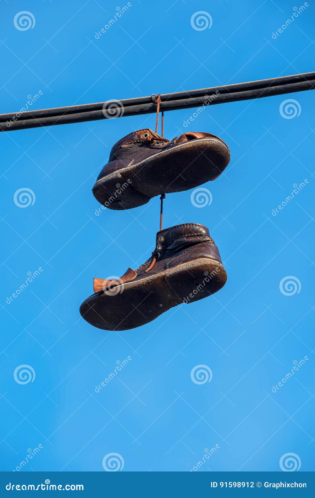 Hanging shoes stock photo. Image of painter, line, white - 91598912