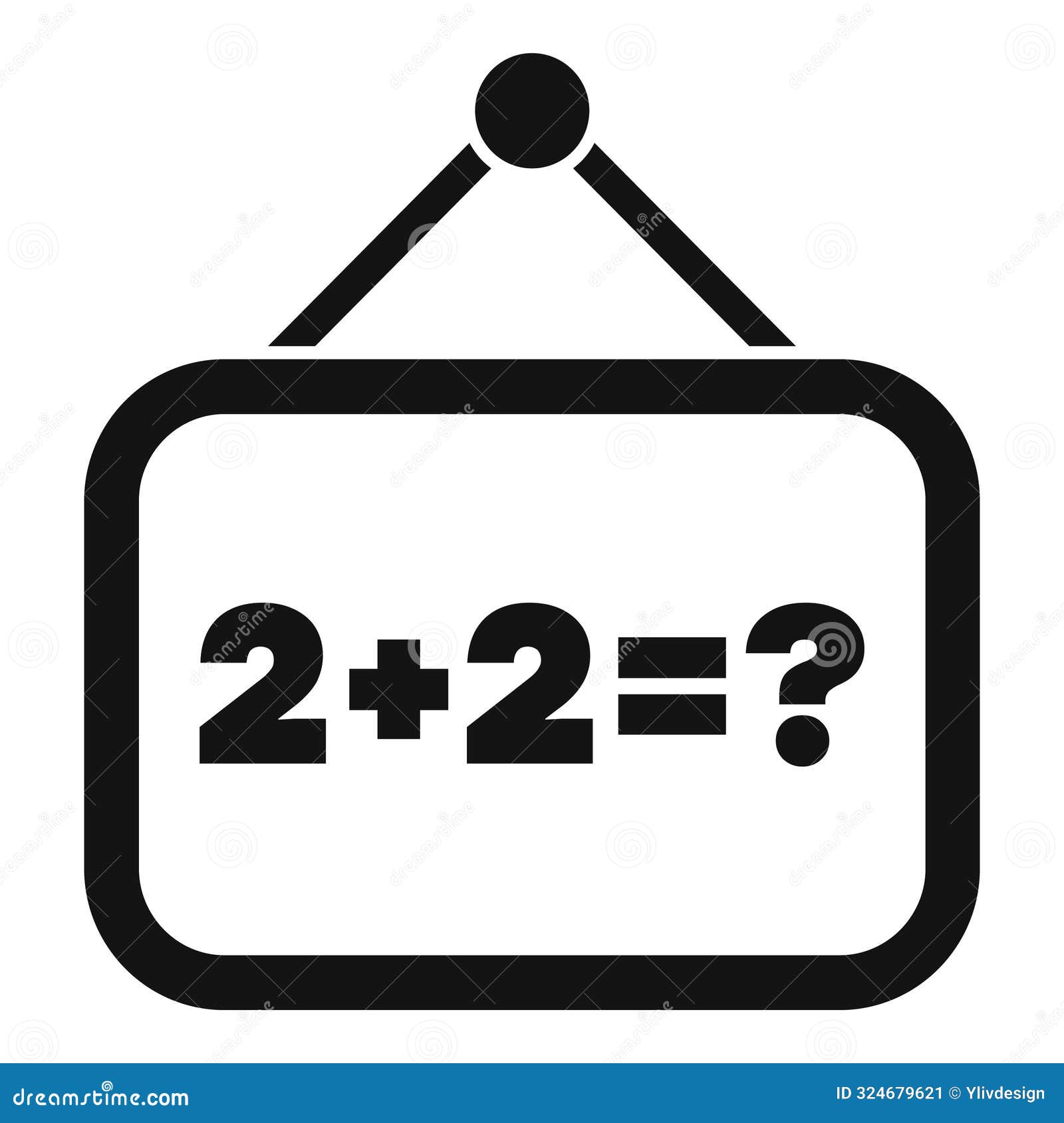 Hanging Sign Asking Two Plus Two Equals What Stock Illustration ...
