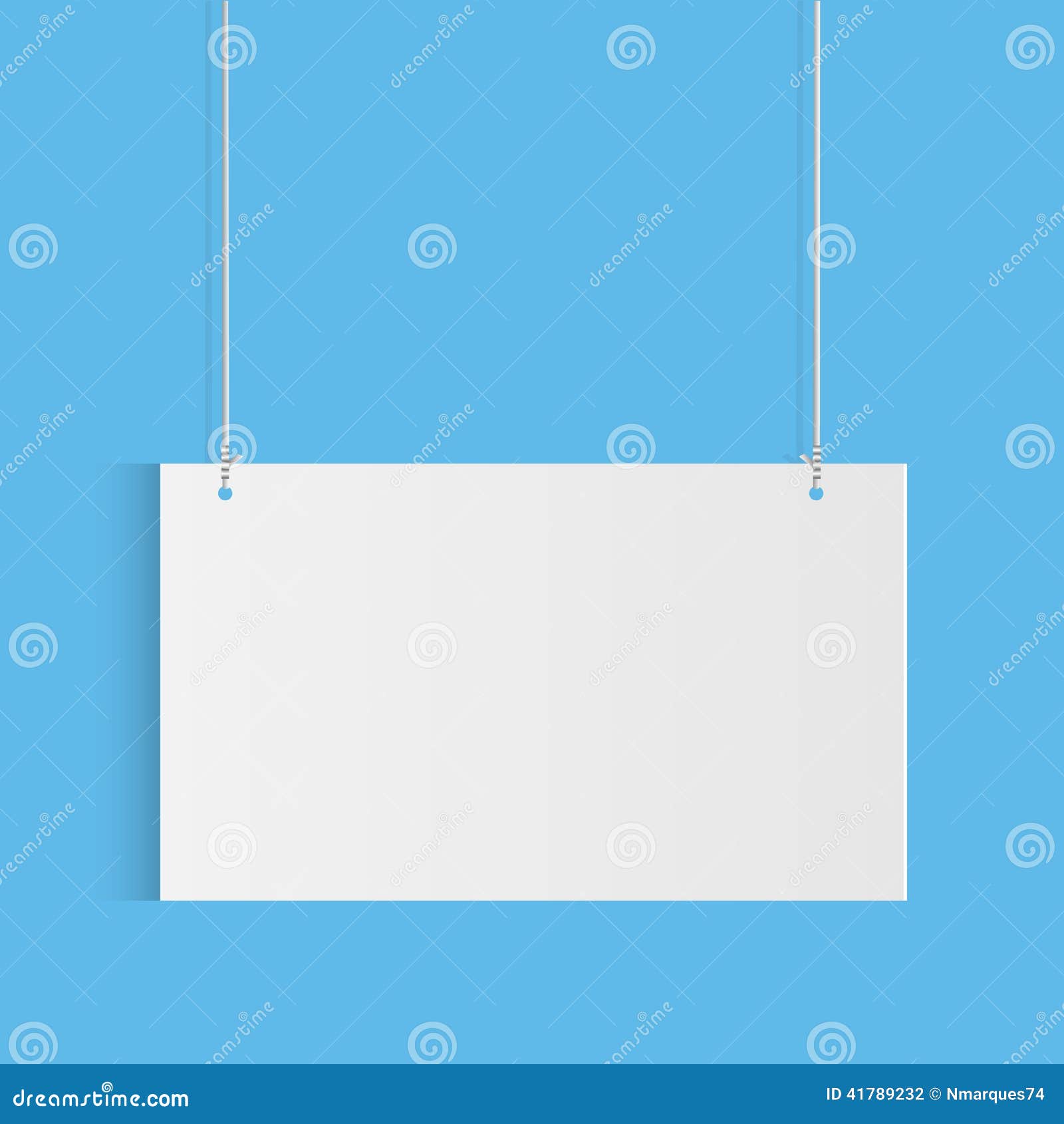 Hanging Sign. Realistic Blank Paper Signboards With Rope, Information ...
