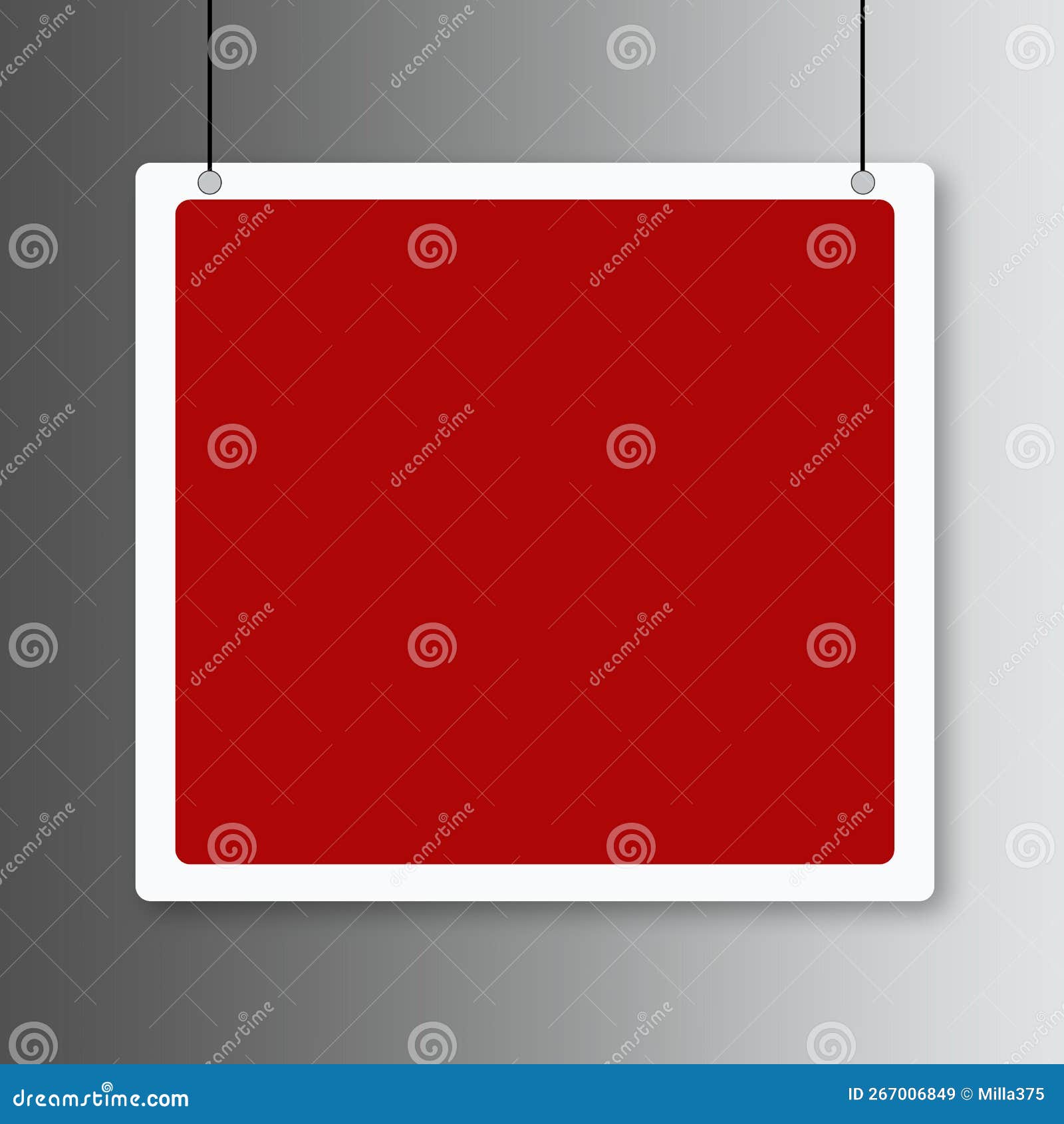Hanging Red Sign Mockup with an Empty Space Design Template Stock ...