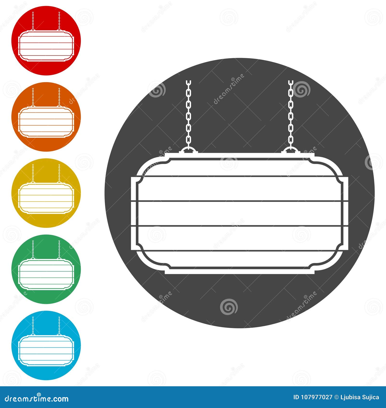 Hanging Sign, vector icon stock vector. Illustration of office - 107977027