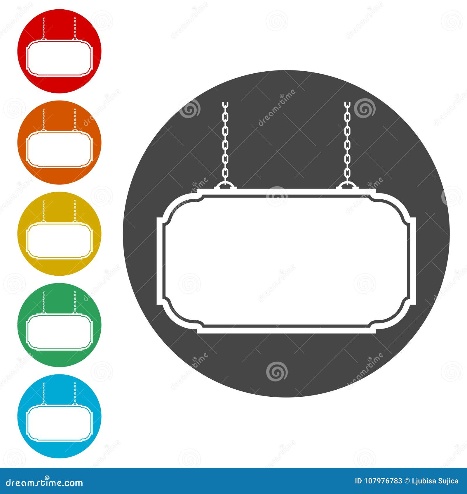 Hanging Sign, vector icon stock vector. Illustration of design - 107976783