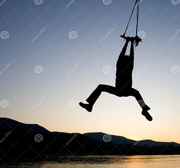 Hanging silhouette stock image. Image of prehensile, evening - 18333031
