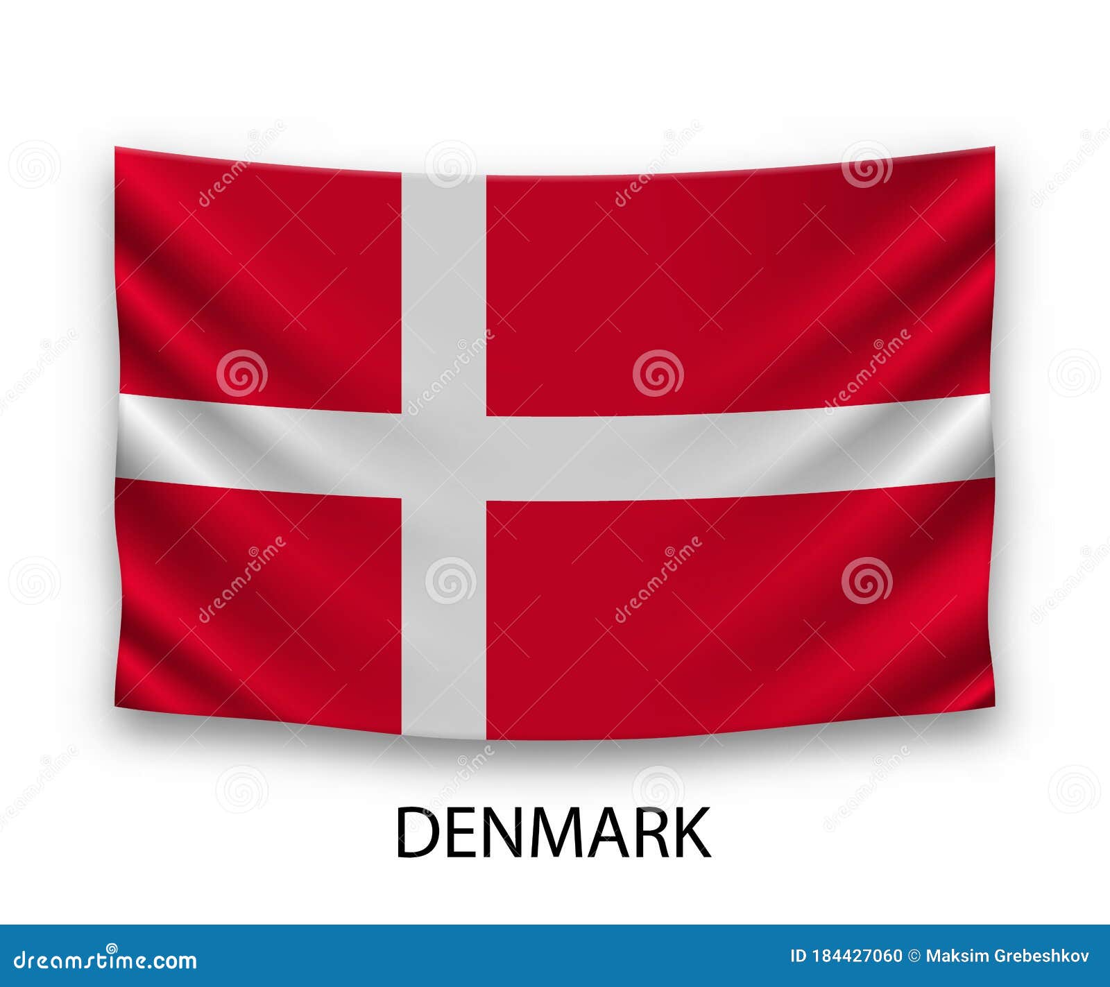 Hanging Denmark Flag In Form Of Map. Kingdom Of Denmark. National Flag ...