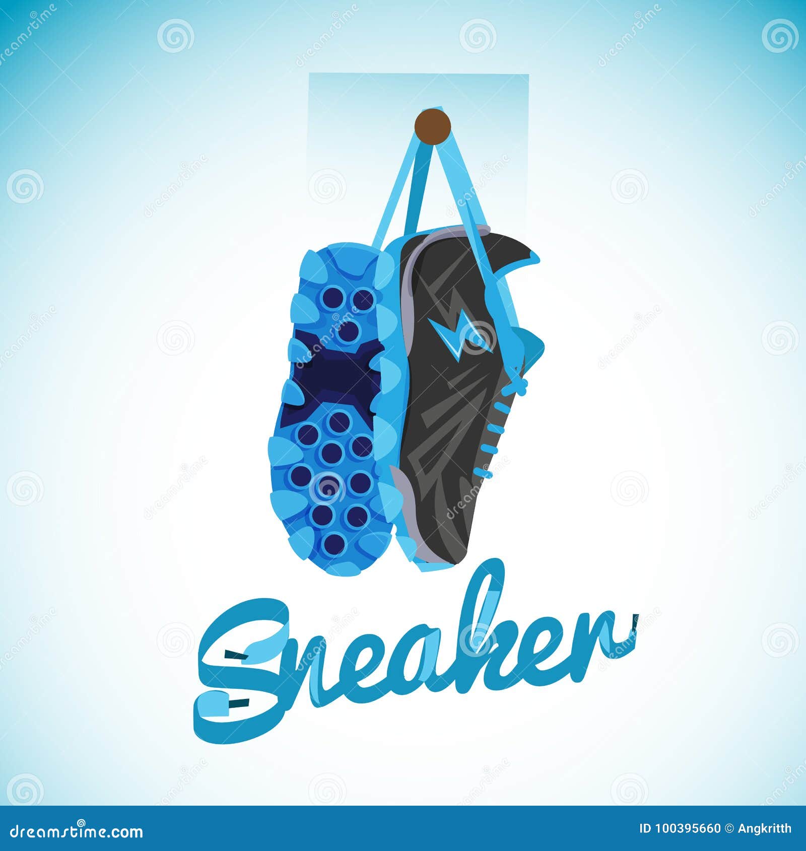 Hanging Sneakers with Typographic Design - Vector Stock Vector ...