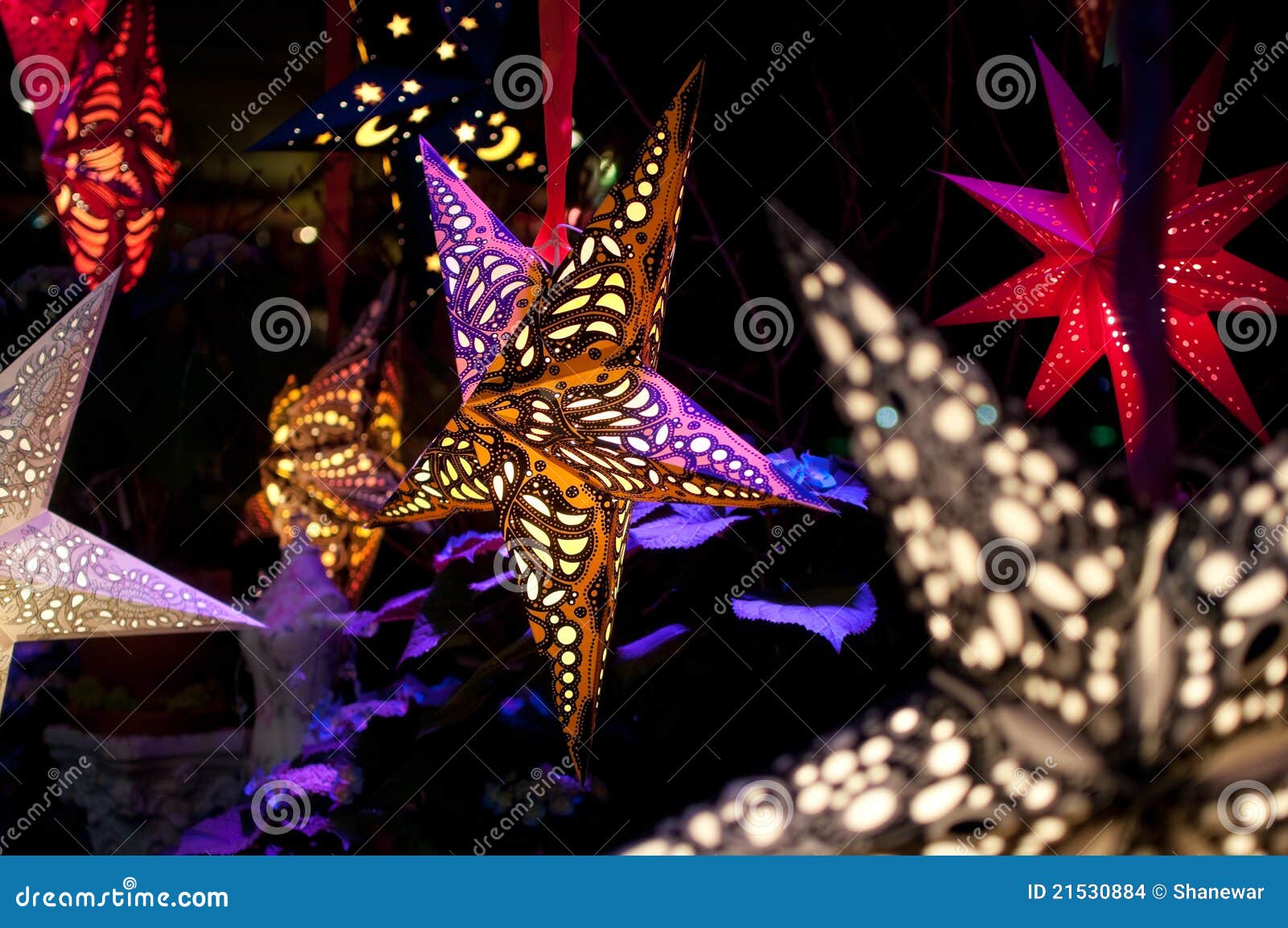 Hanging stars stock photo. Image of vibrant, happy, stars - 21530884