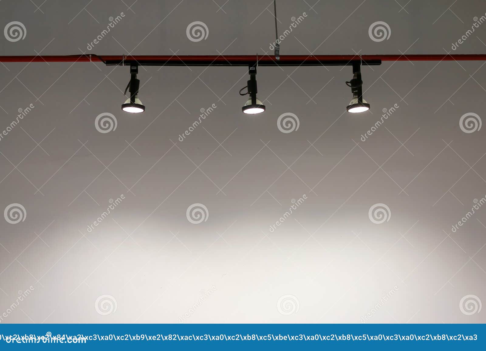 Hanging Studio Lights in the White Room, the Light Shone Stock Photo ...