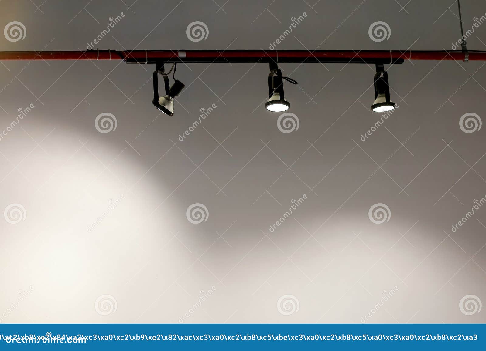 Hanging Studio Lights in the White Room, the Light Shone Stock Photo ...