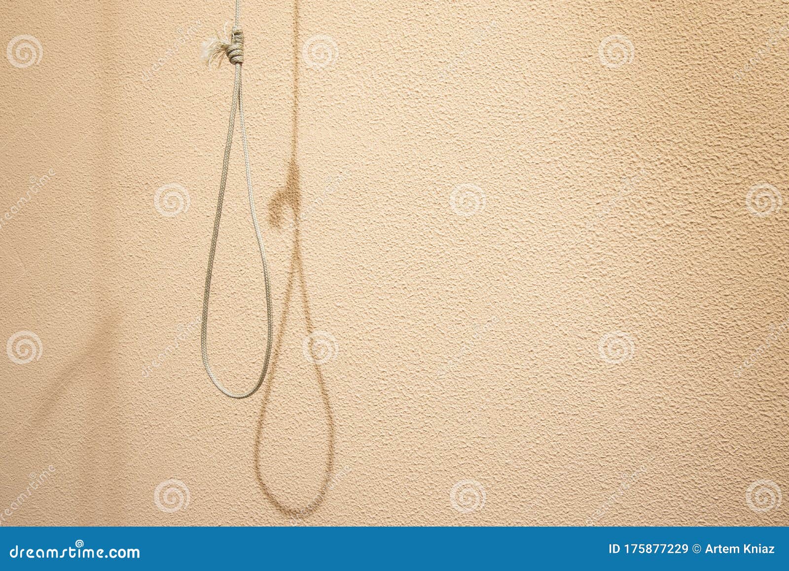 Hanging Suicide Loop Lonely Object with Shadow on Concrete Soft Pink ...