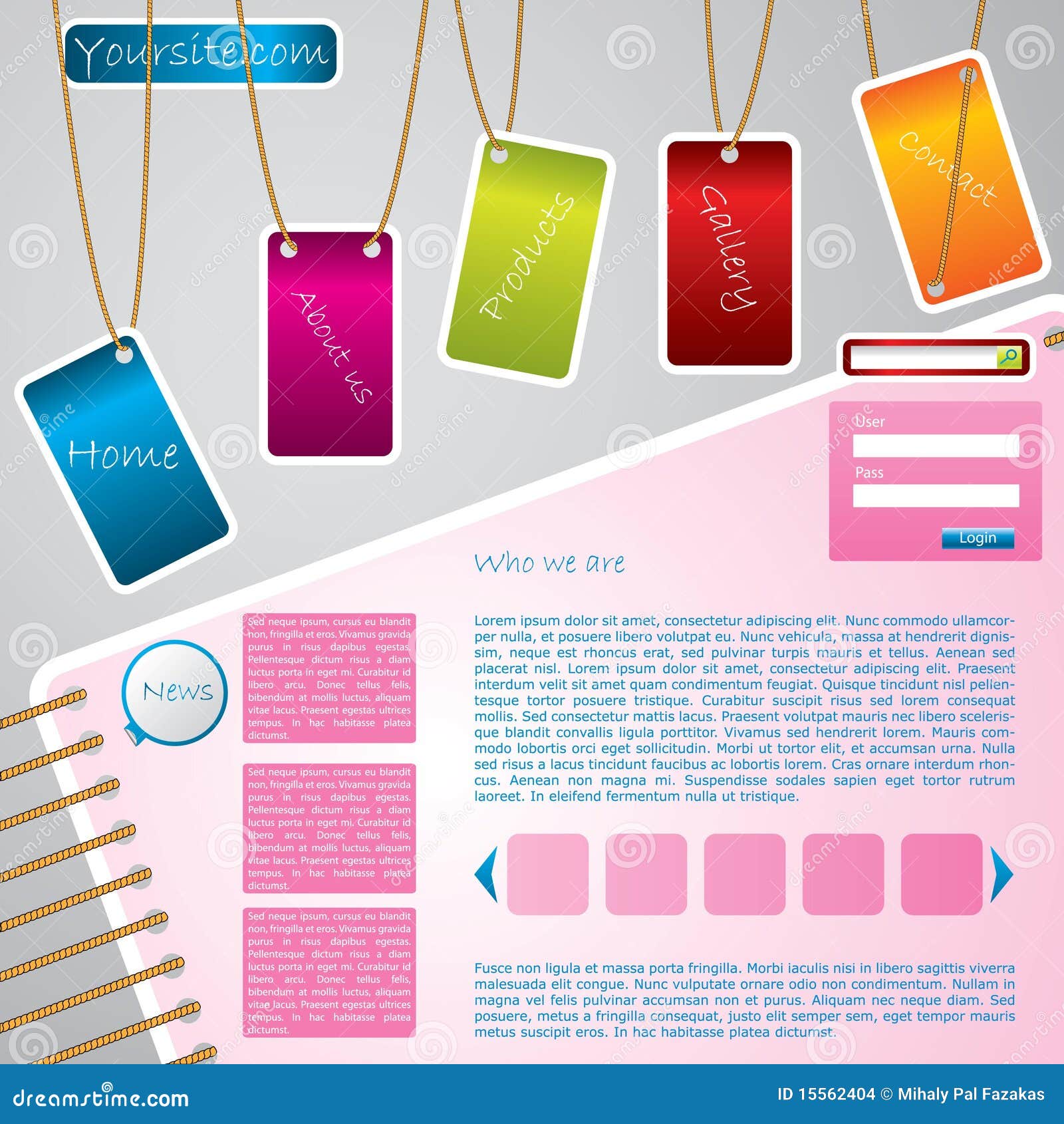 Hanging Tags Website Template Design Stock Vector - Illustration of ...