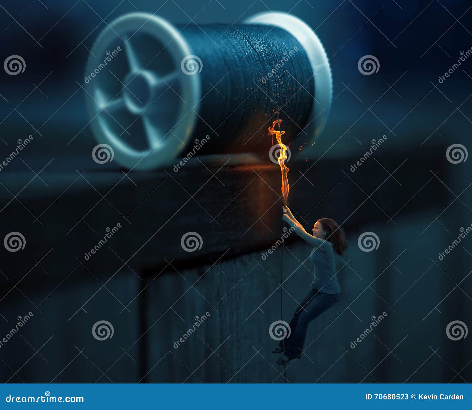 Hanging by a thread stock image. Image of girl, hang - 70680523