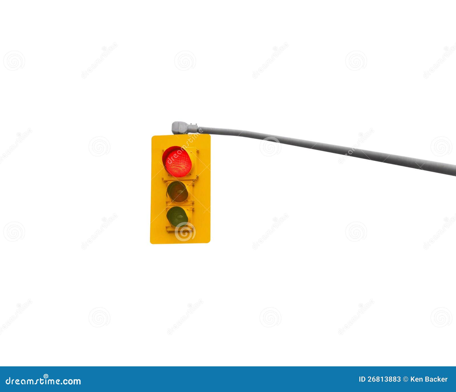 Hanging Traffic Light on Red Isolated. Stock Image - Image of street ...