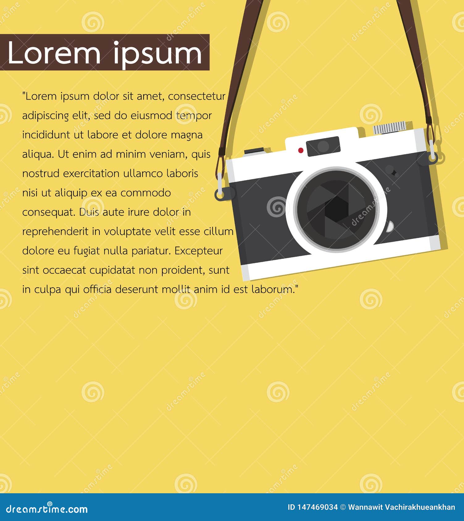 Hanging Vintage Camera with Strap Banner Stock Vector - Illustration of ...