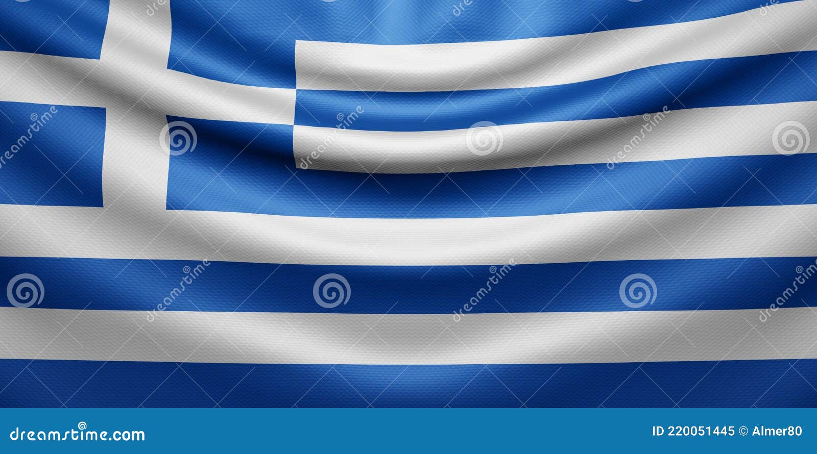 Hanging Wavy National Flag of Greece with Texture. 3d Render Stock ...
