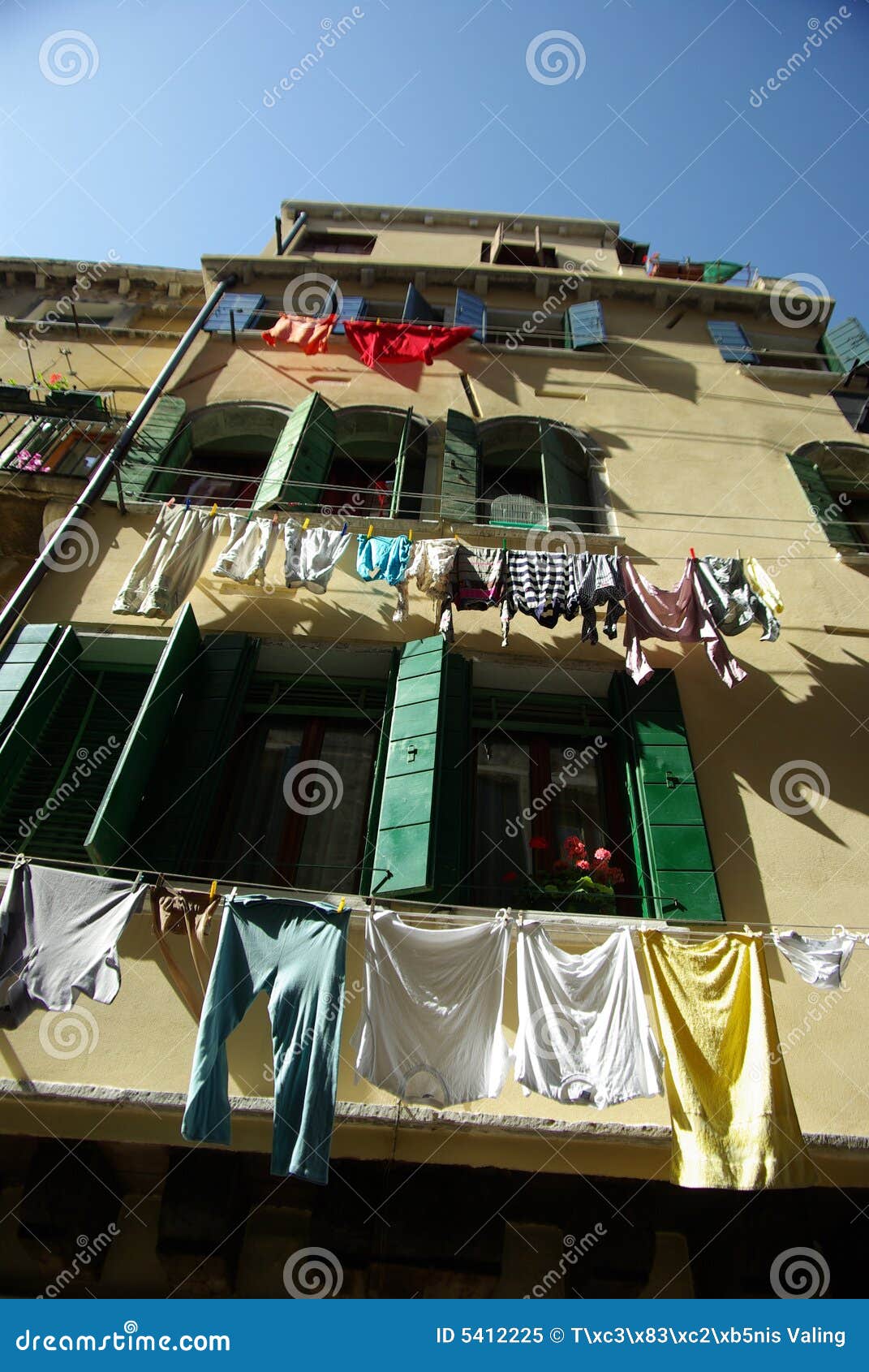 Hanging wet clothes stock image. Image of time, cord, architecture ...
