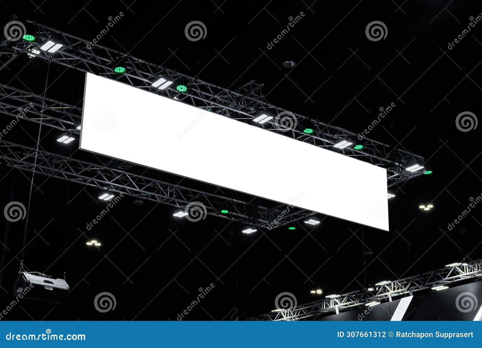 Hanging White Horizontal Billboard with Clipping Path for Mock Up Stock ...