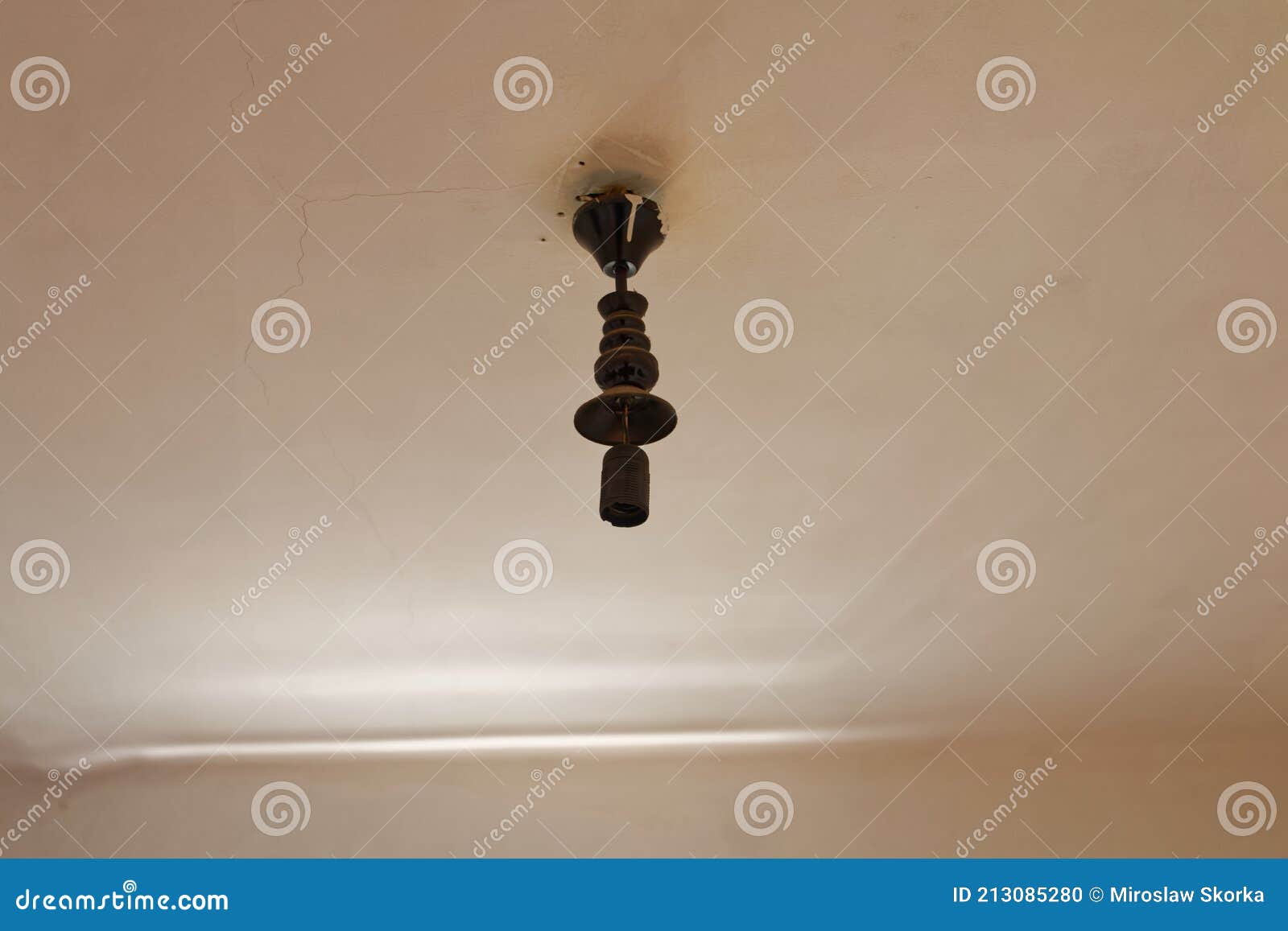 Hanging Wooden Lamp without Light Source Stock Photo - Image of anold ...