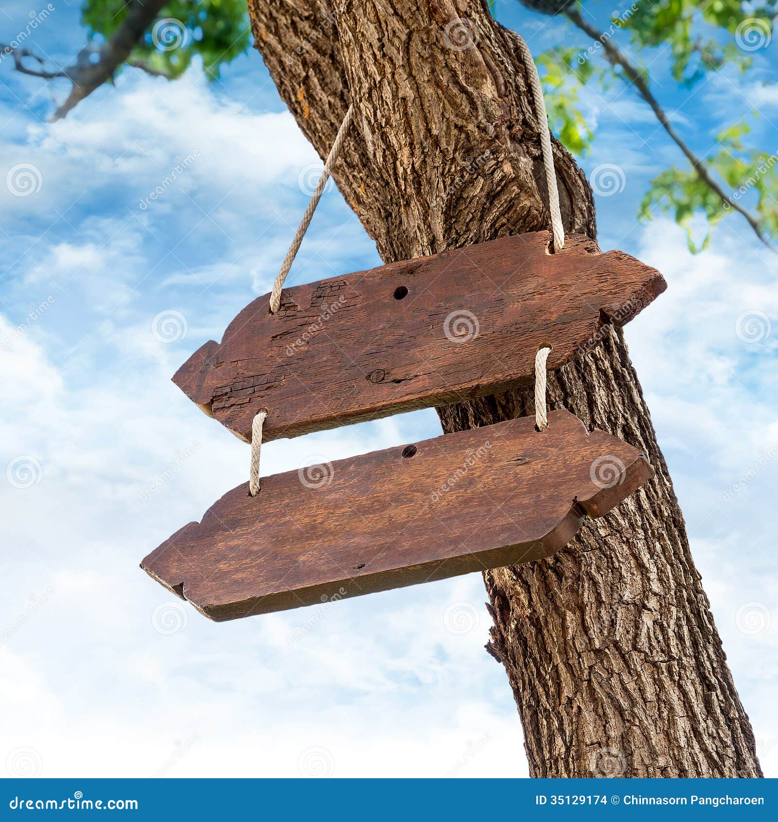 Hanging Wooden Signboard stock photo. Image of cloud - 35129174